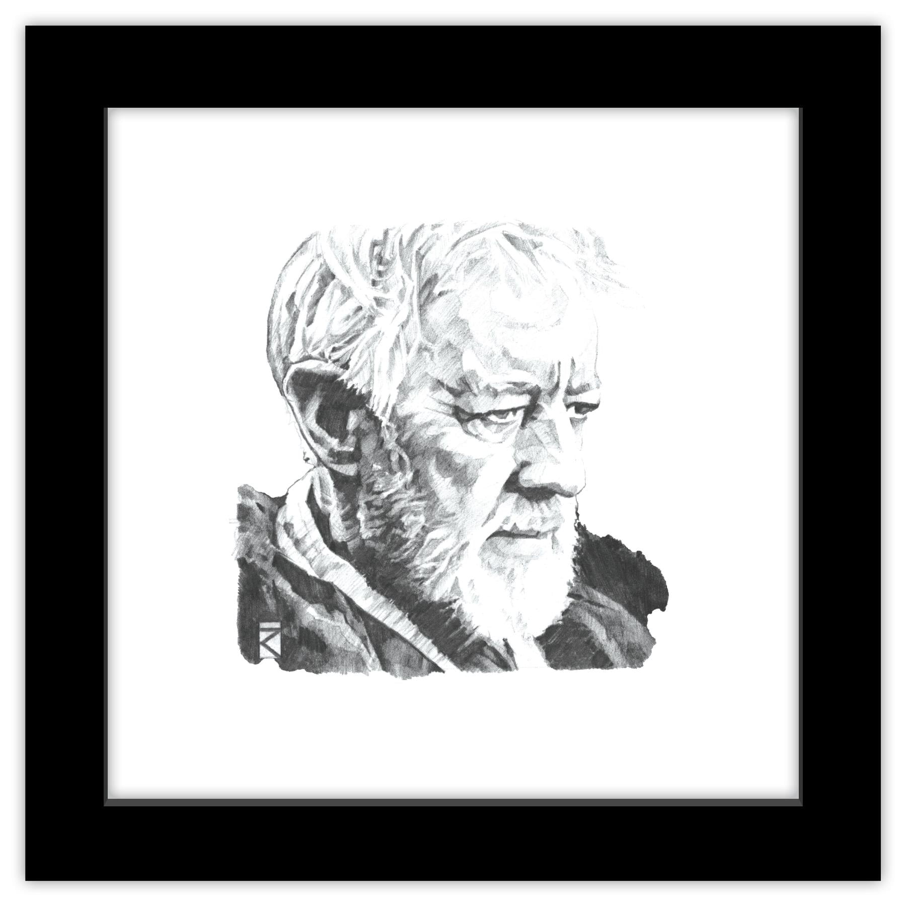 Gallery Pops Star Wars: Saga - Obi-Wan Kenobi Sketch Wall Art, Black ...