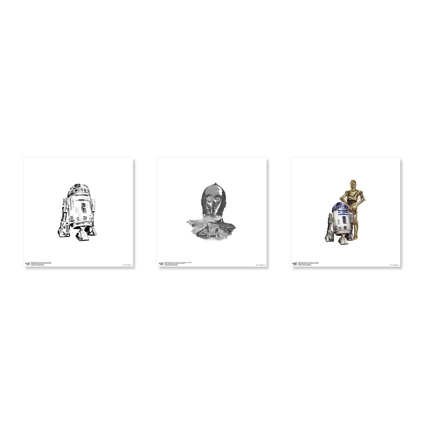 Gallery Pops Star Wars: Saga - R2D2 C-3PO Wall Art Bundle (3-Pack ...