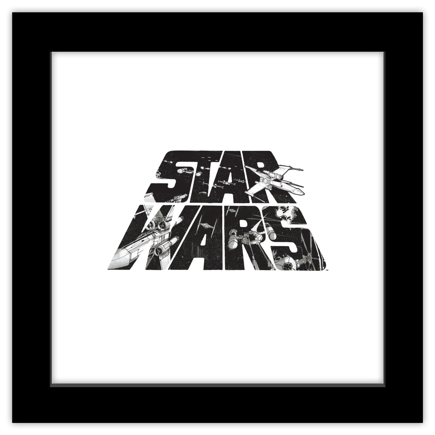 Gallery Pops Star Wars: Saga - Starfighter Collage Logo Wall Art, Black ...