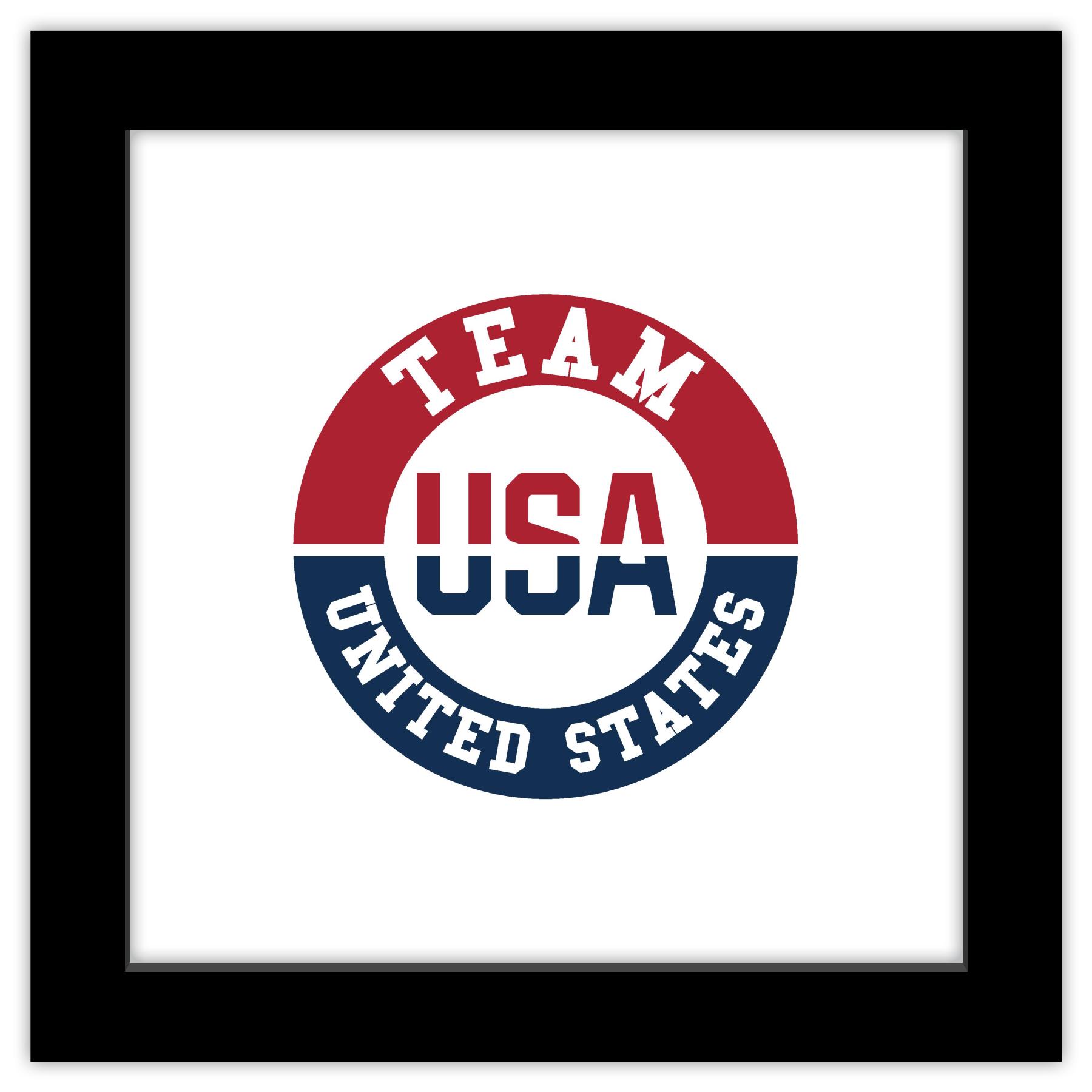 Gallery Pops Team USA - Circle Badge Wall Art, Black Framed Version, 12 ...