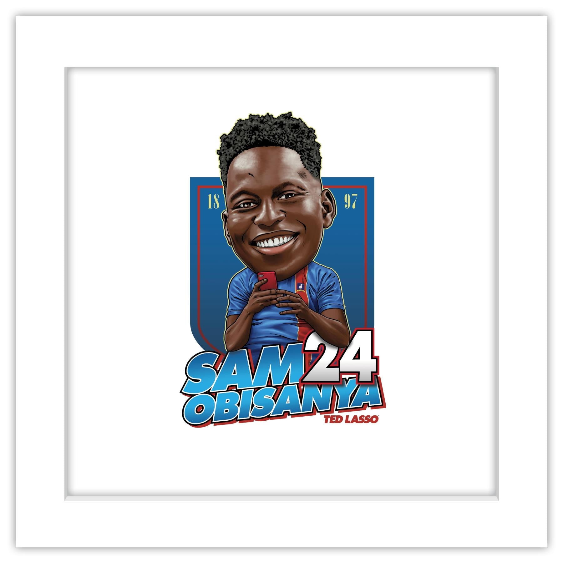 Gallery Pops Ted Lasso - Sam Obisanya Bobblehead Wall Art, White Framed ...