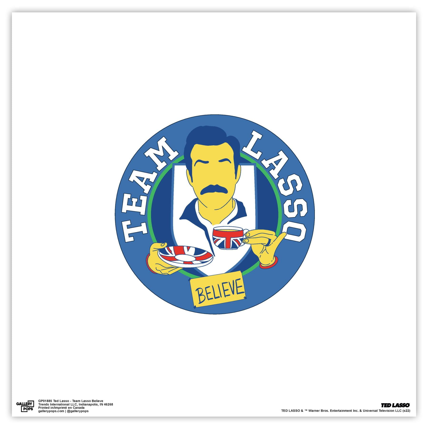 Gallery Pops Ted Lasso - Team Lasso Believe Wall Art, Unframed Version, 12" x 12" - Walmart.com