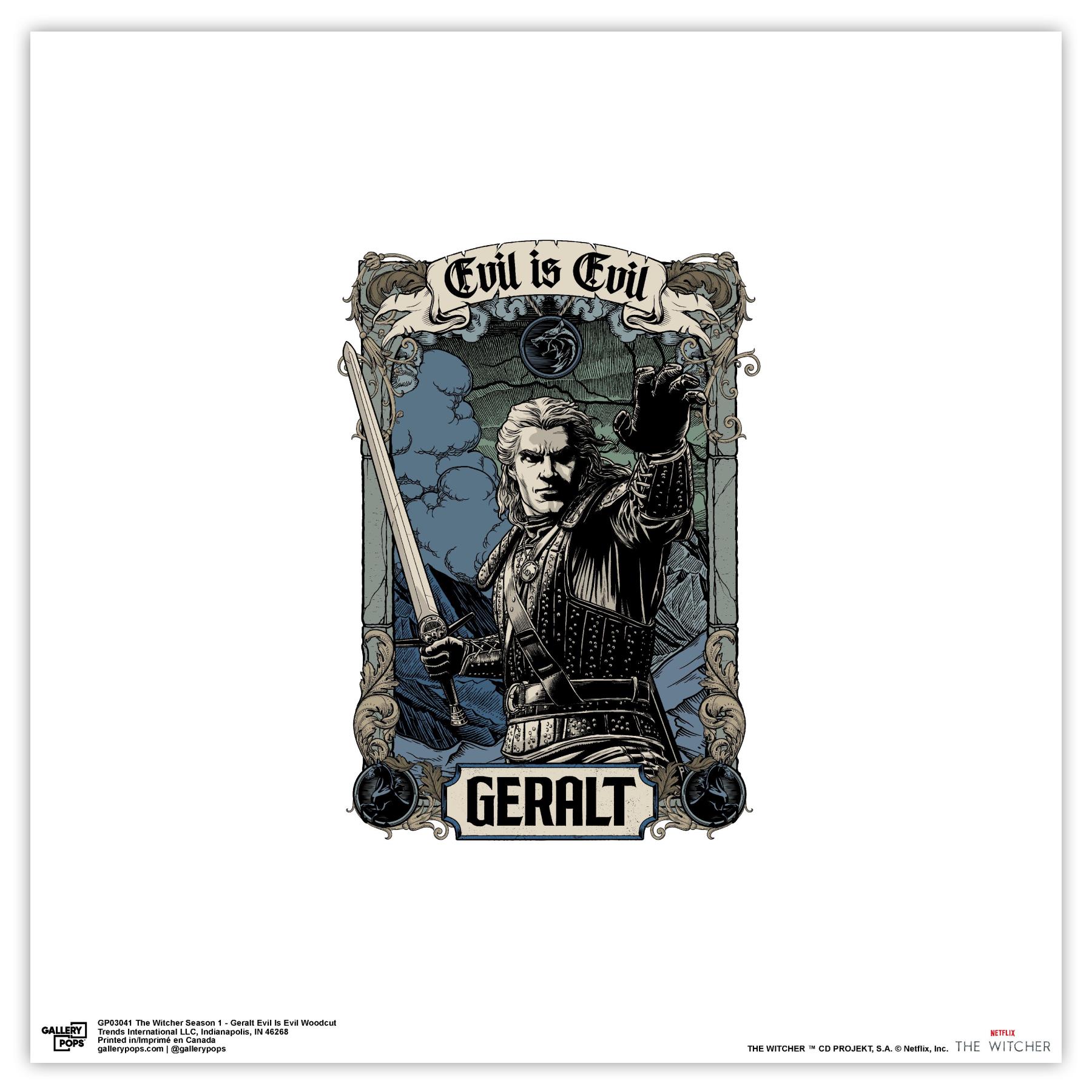 Gallery Pops The Witcher Season 1 - Geralt Evil Is Evil Woodcut Wall ...