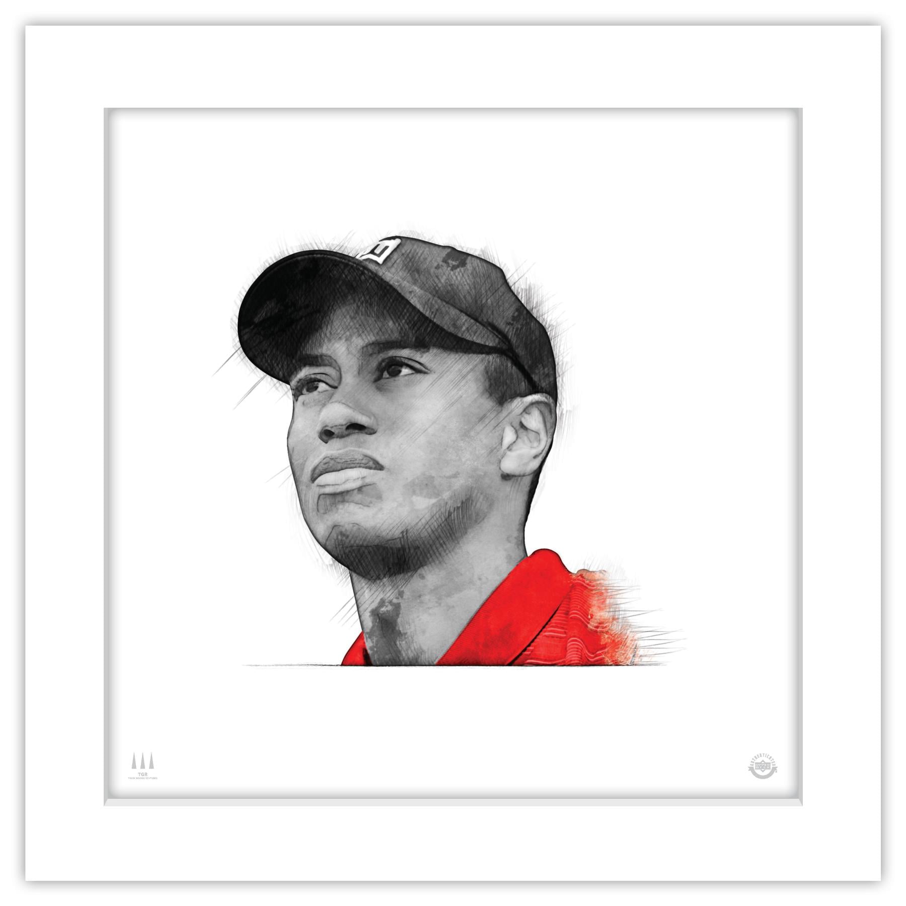 Gallery Pops Tiger Woods - Portrait Wall Art, White Framed Version, 12 ...