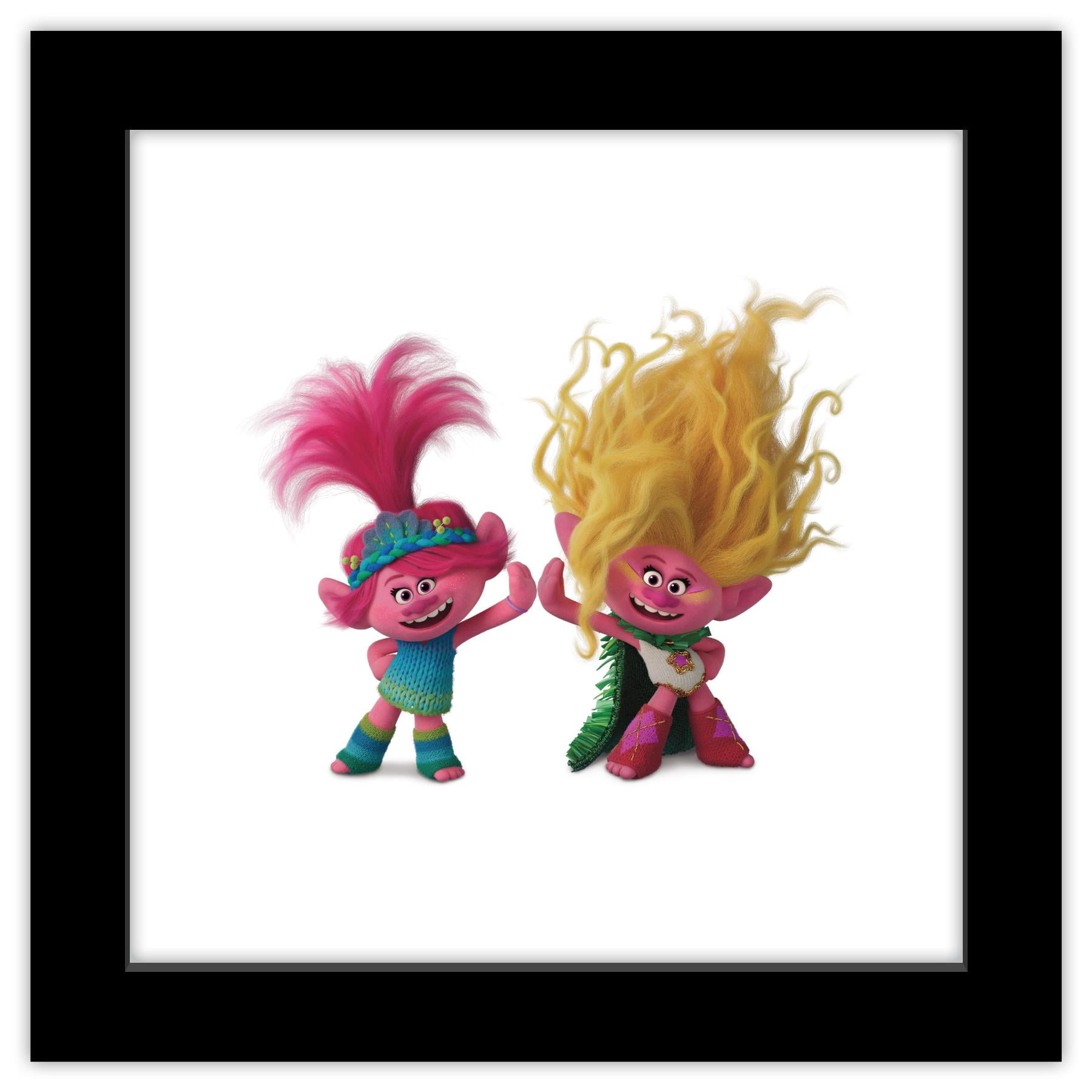 Gallery Pops Trolls Band Together - Poppy and Viva Wall Art, Black ...