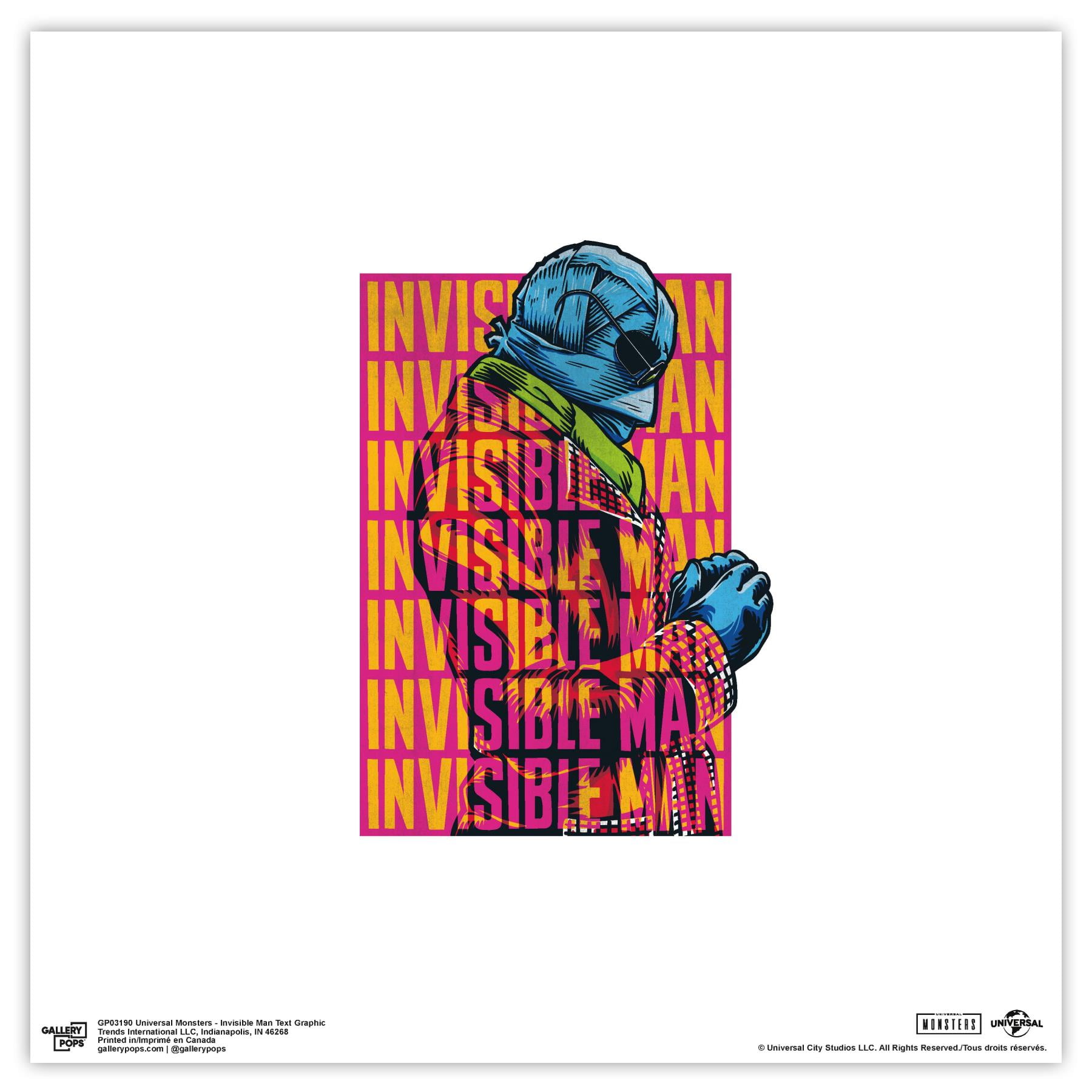 Gallery Pops Universal Monsters - Invisible Man Text Graphic Wall Art ...
