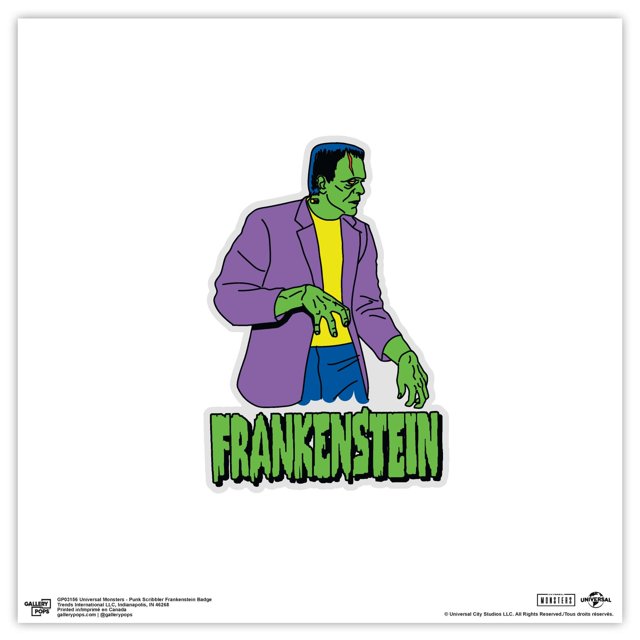 Gallery Pops Universal Monsters - Punk Scribbler Frankenstein Badge ...