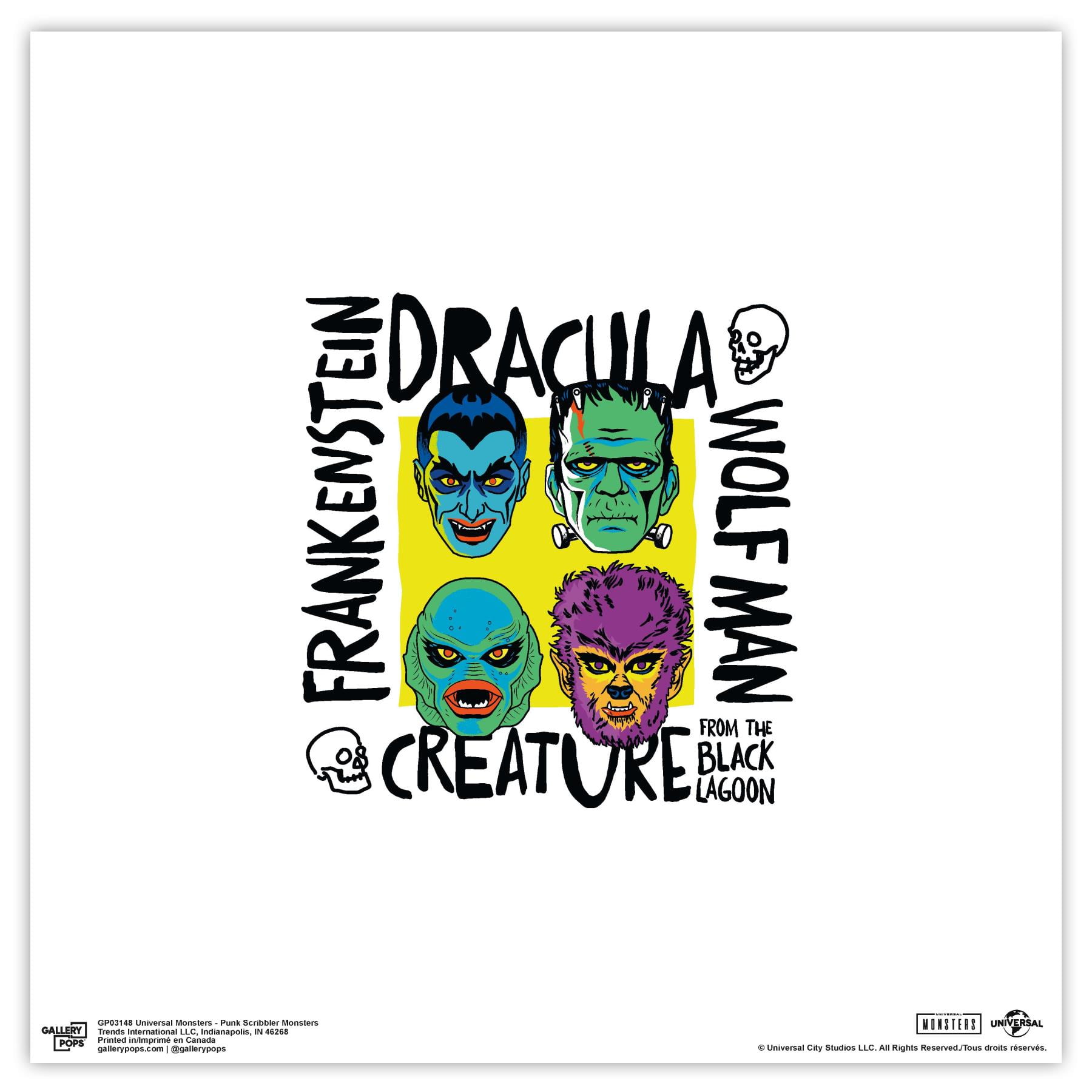 Gallery Pops Universal Monsters - Punk Scribbler Monsters Wall Art ...