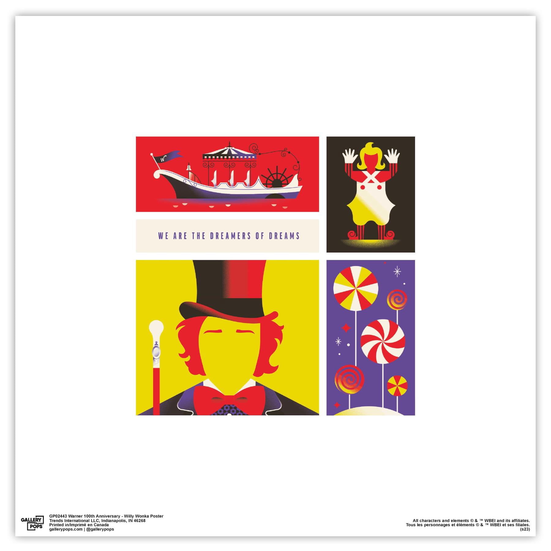 Gallery Pops Warner 100th Anniversary - Willy Wonka Poster Wall Art ...