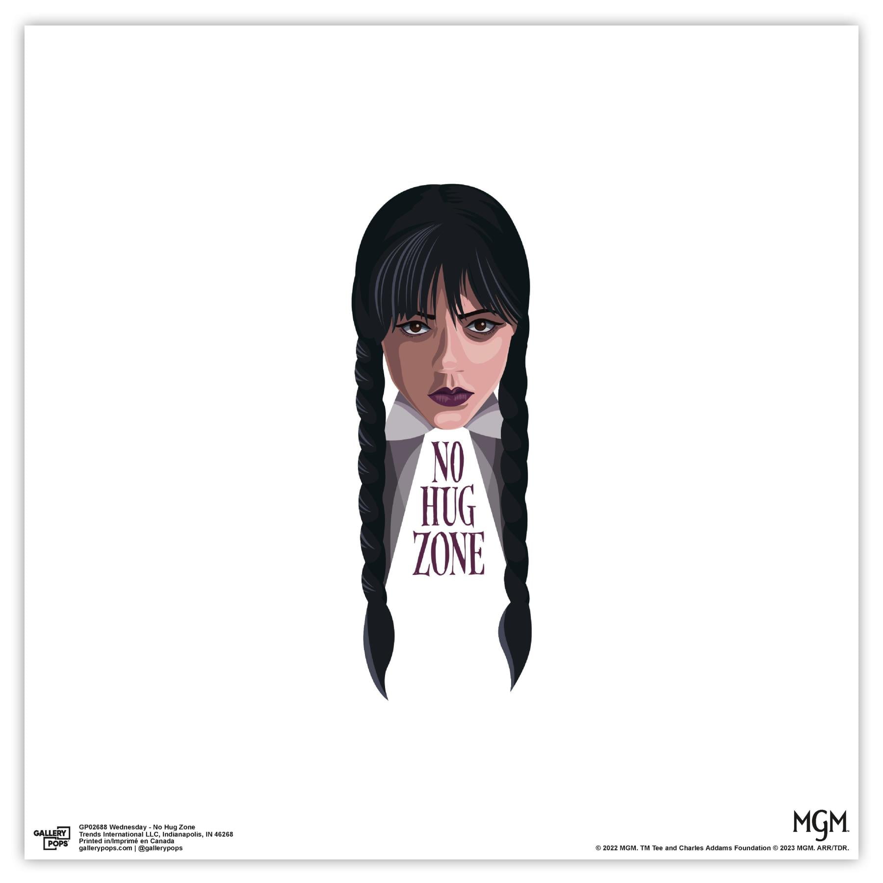 Gallery Pops Wednesday - No Hug Zone Wall Art, Unframed Version, 12" x ...