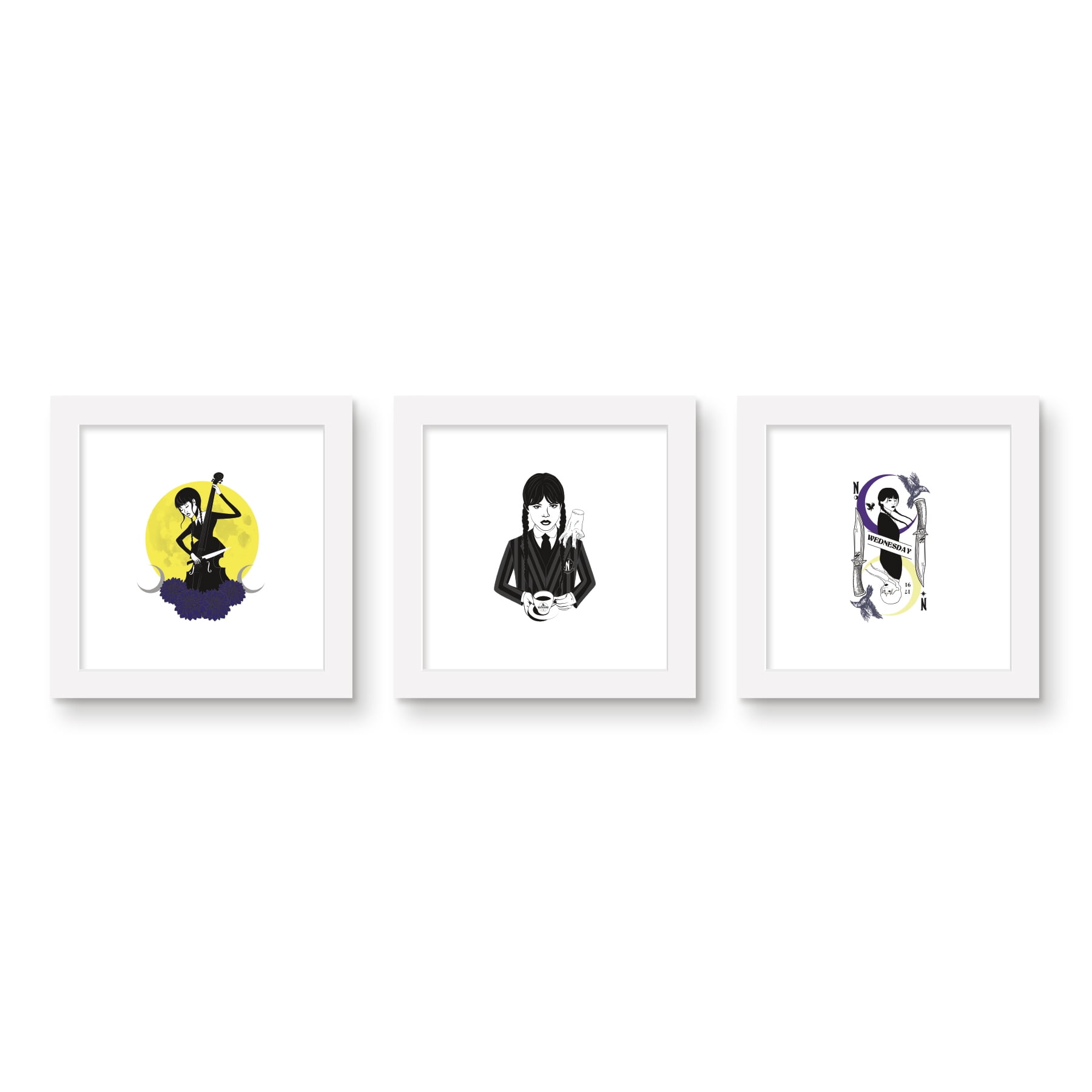 Gallery Pops Wednesday - Wednesday Addams Wall Art Bundle (3-Pack ...