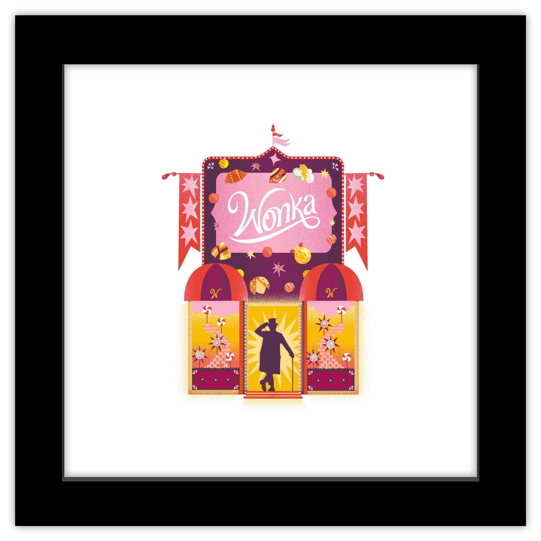 Gallery Pops Wonka Movie - Candy Store Wall Art, Black Framed Version ...