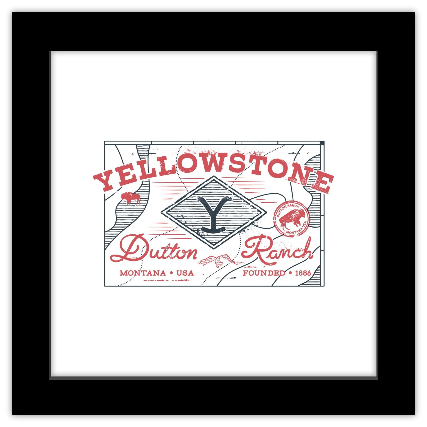 Gallery Pops Yellowstone - Dutton Ranch Map Wall Art, Black Framed ...