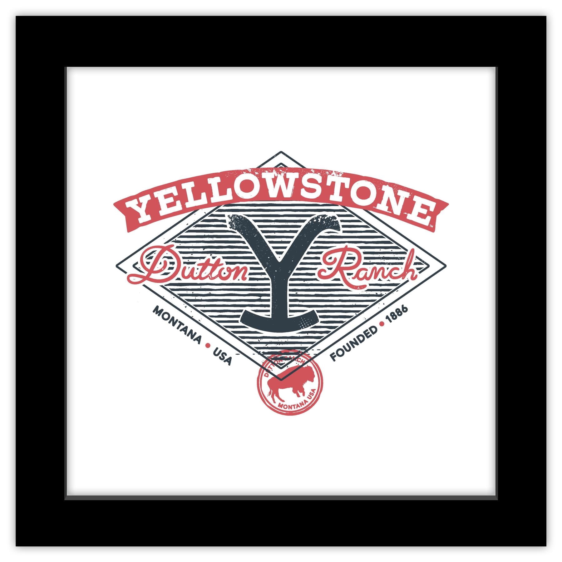 Gallery Pops Yellowstone - Dutton Ranch Wall Art, Black Framed Version ...