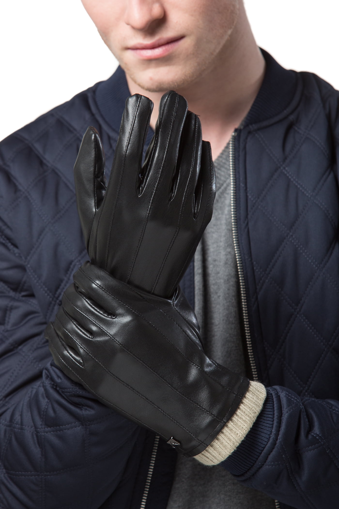 Gallery Seven Men’s Insulated Leather Winter Gloves - Walmart.com
