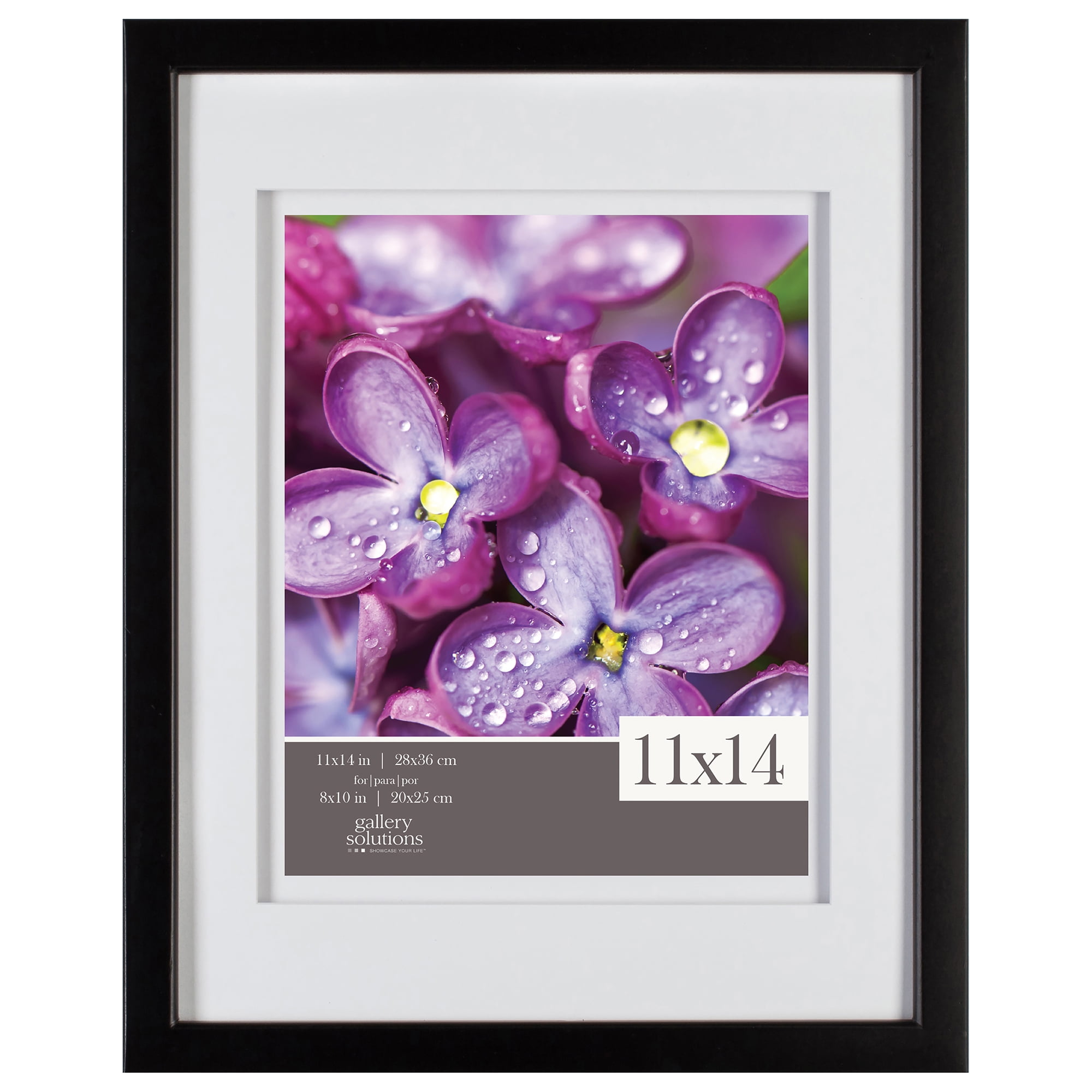 Gallery Solutions 11x14 Black Wall Frame with Double White Mat For 8x10 ...