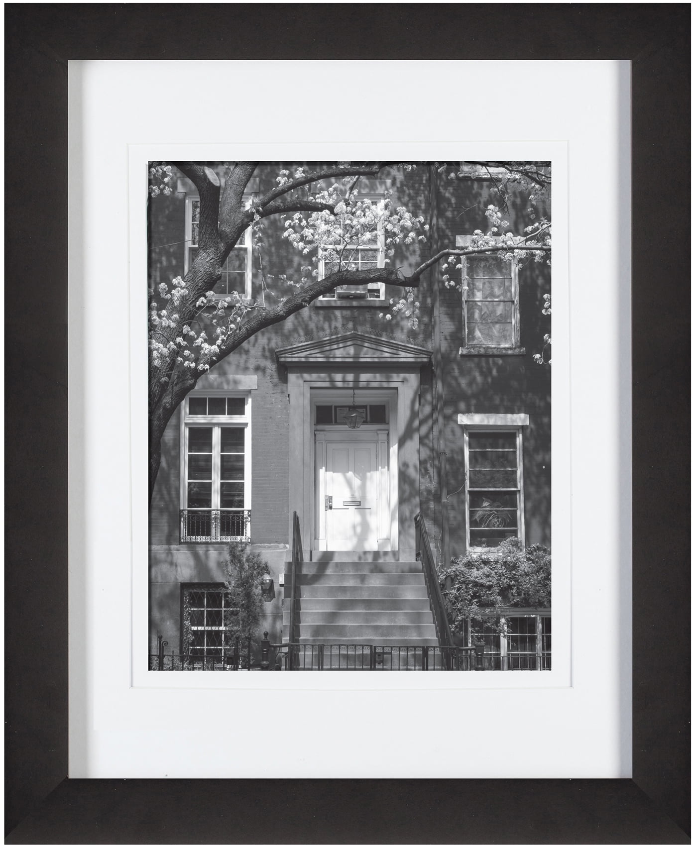 Gallery Solutions 11x14 Black Wall Picture Frame with Double White Mat ...