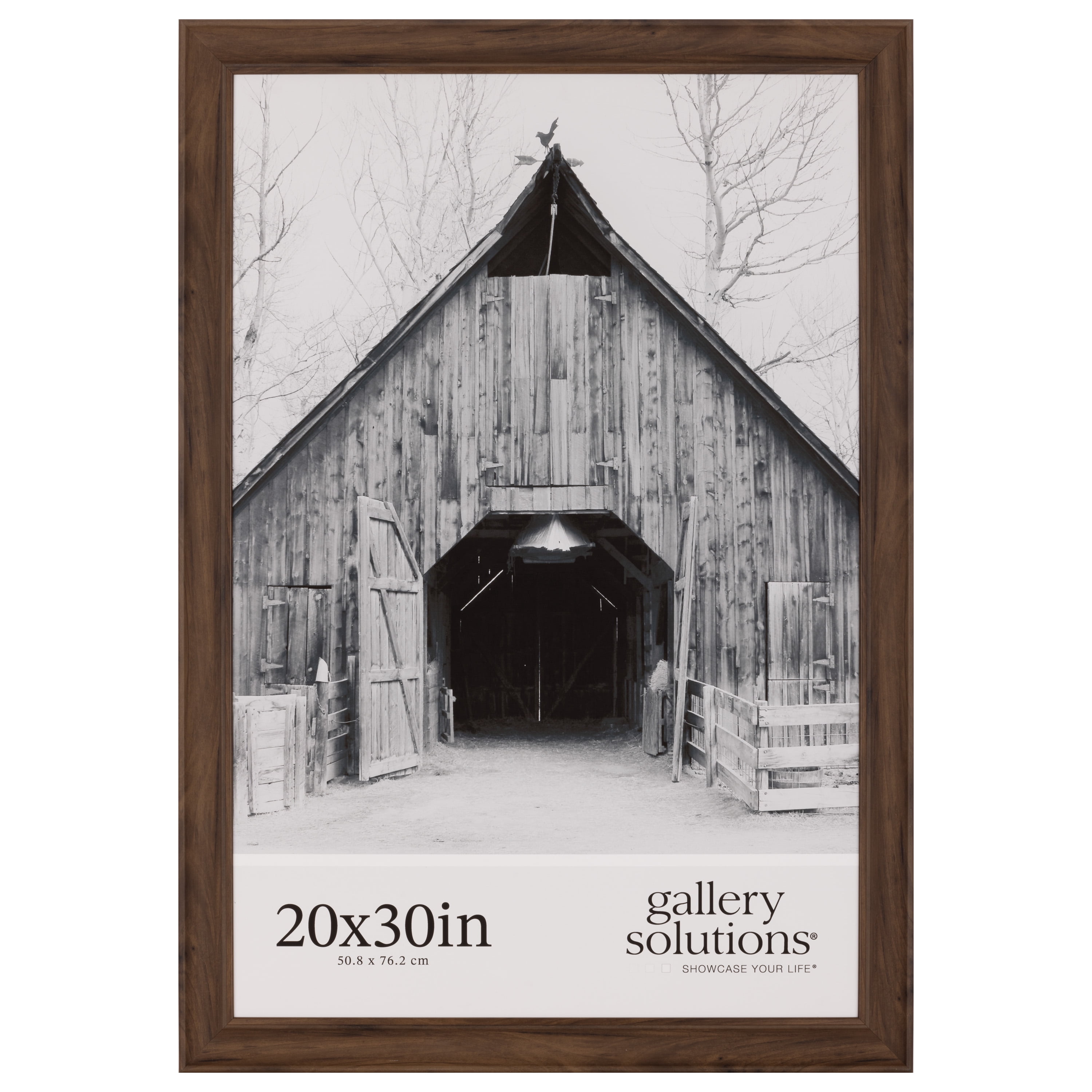 20x30 Natural Walnut Wood Wall Mounted Poster Picture Frame - Walmart.com