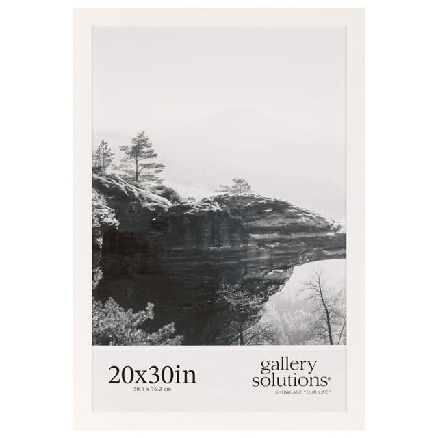 Gallery Solutions 20"x30" White Wood Wall Mount Poster with Hanging ...