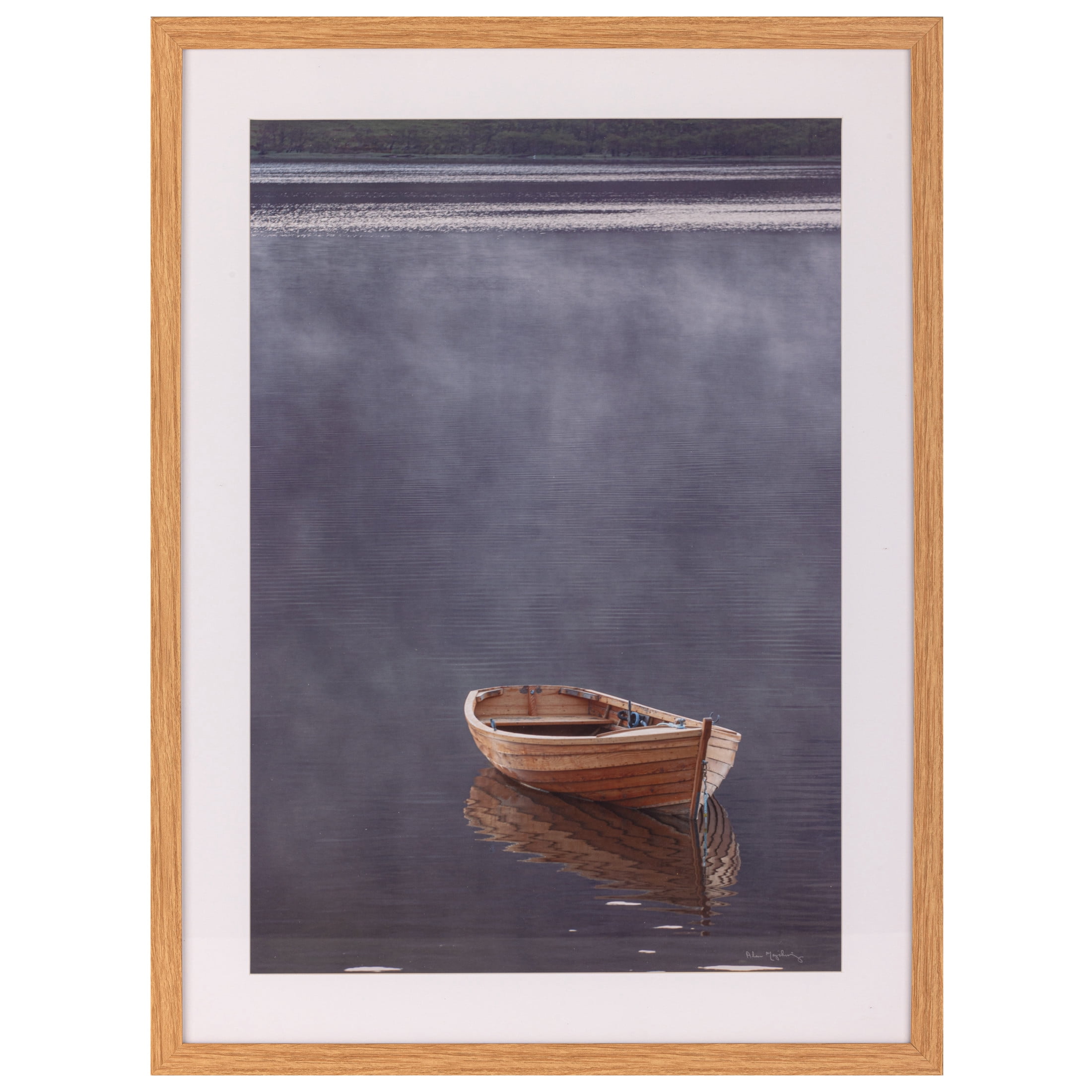 Gallery Solutions 24x18 Matted Framed Lake Scene Art - Tranquil Water ...
