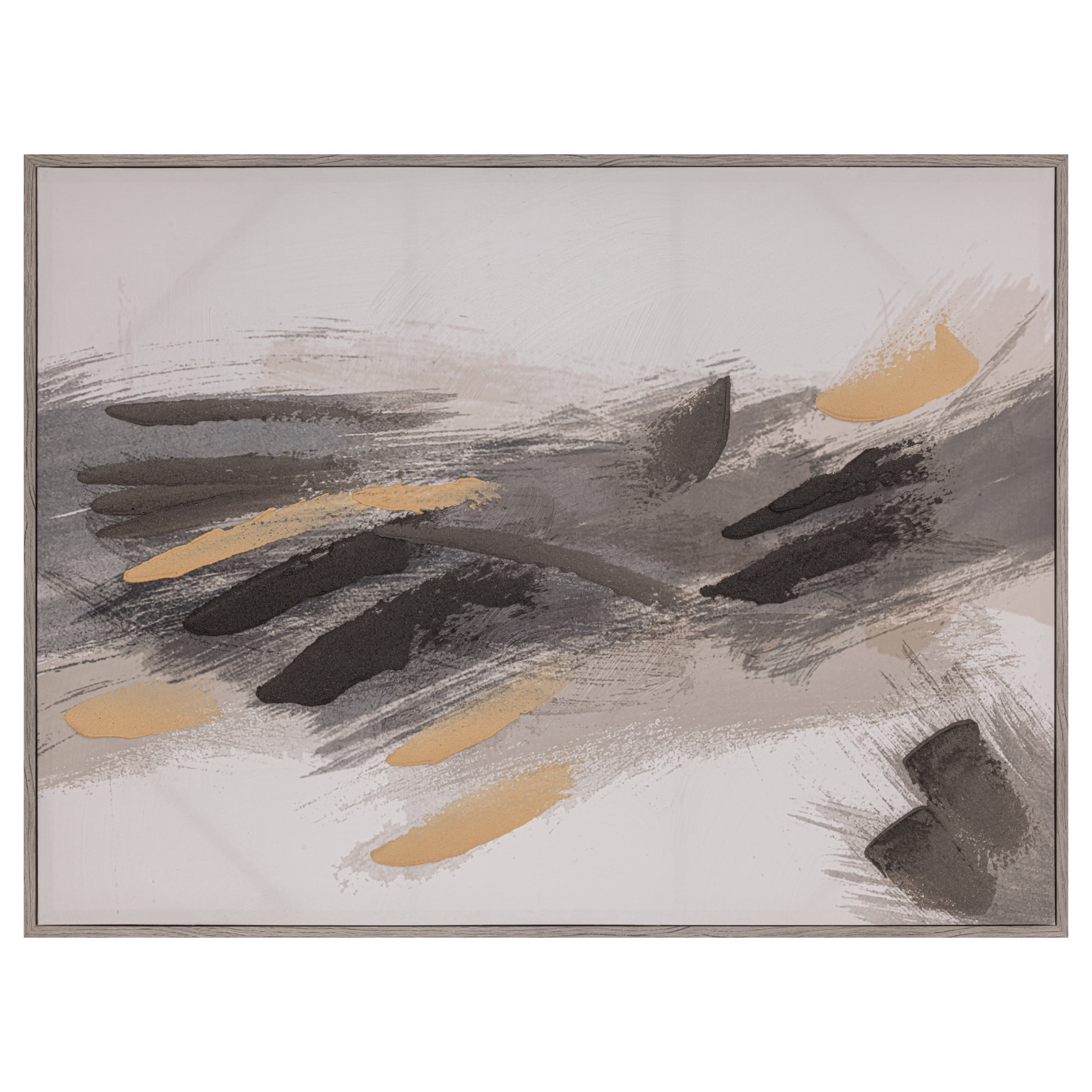 Gallery Solutions 48x36 Oversized Framed Abstract Canvas Art - Black ...