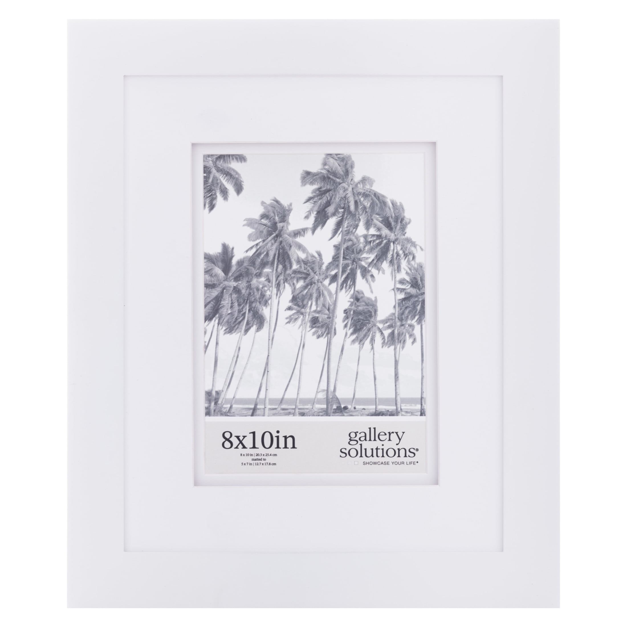Gallery Solutions 8"x10" White Frame - Double White Mat - Wall or ...