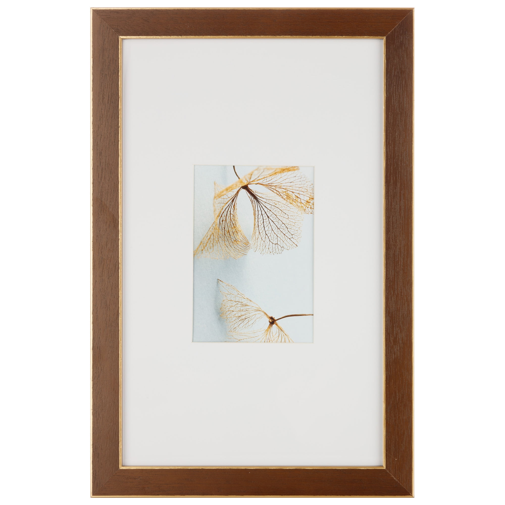 Gallery Walnut & Gold Trim Frame with Mat by Studio Décor® - Walmart.com