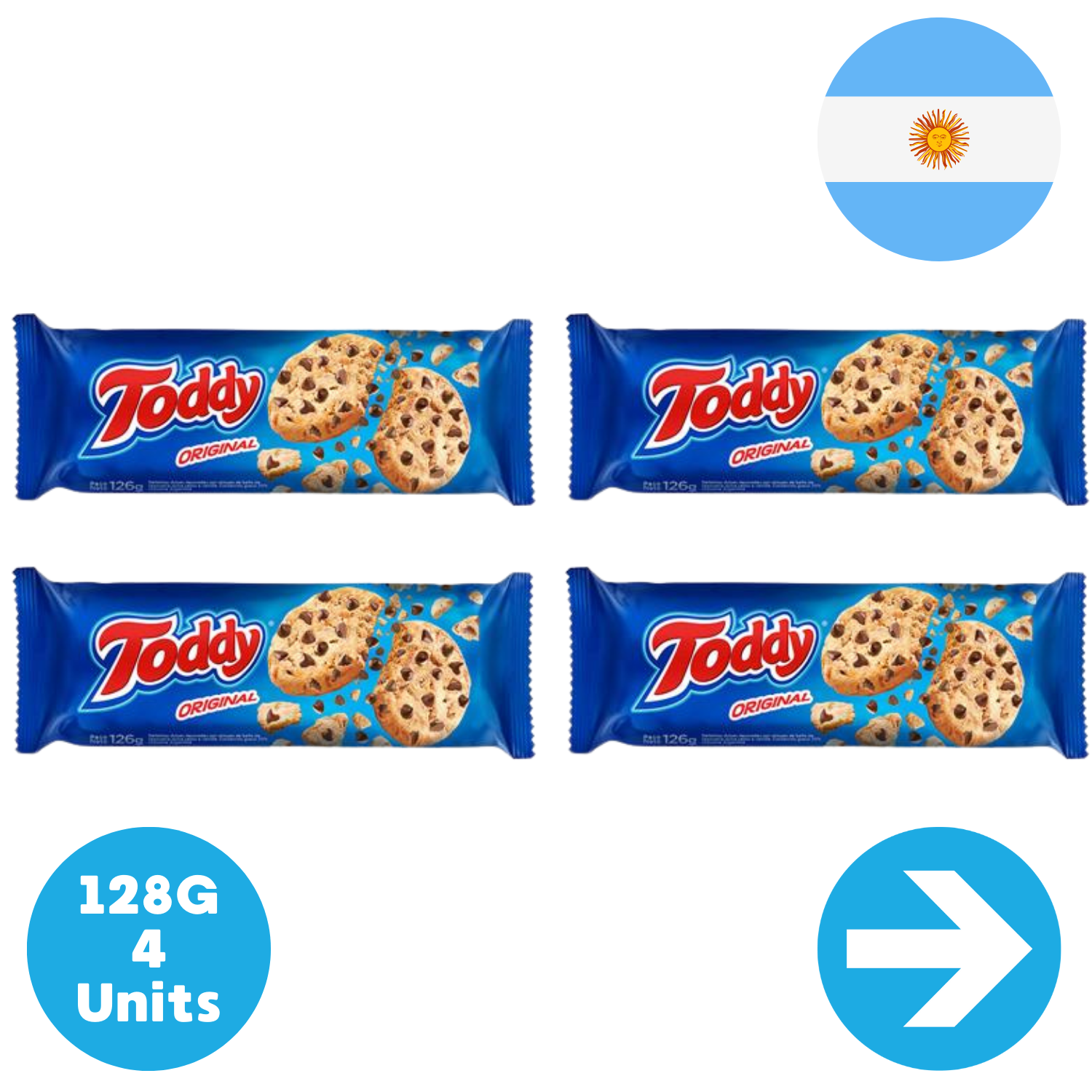 Galletitas Secas Chocochips Toddy 126g - 4 Units - Walmart.com