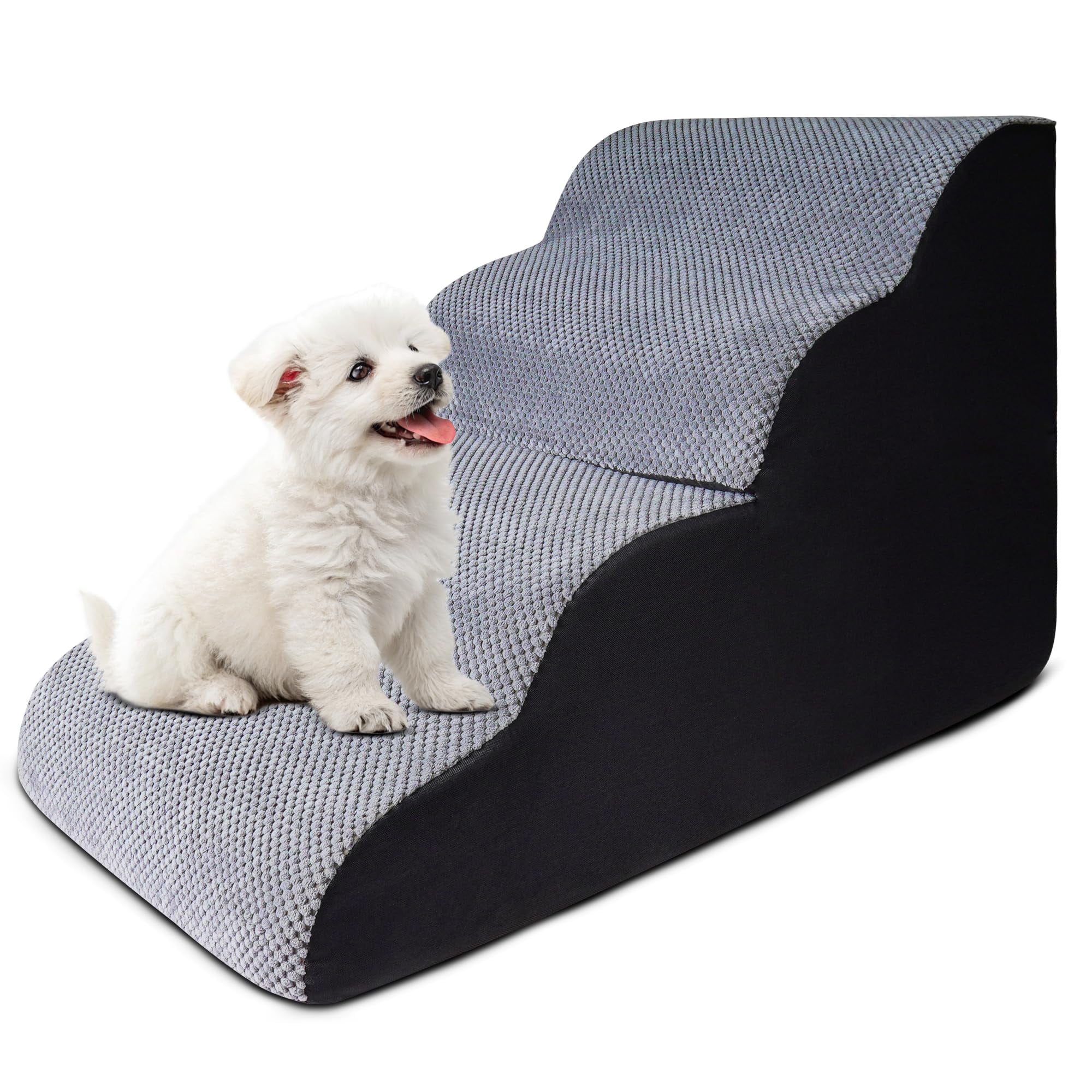 Galleyby Curved Dog Stairs for Small Dogs and Cats - 19” High - 4 Steps ...