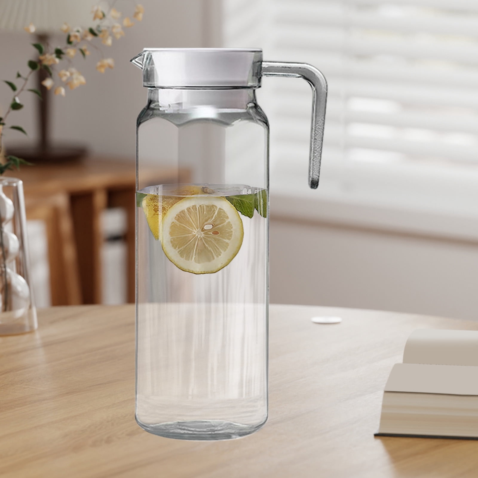 Elainilye, Gallickan Pitcher with Lid, 31 Oz, Clear Plastic Water Jug ...