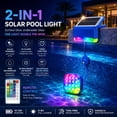 Gallickan 2-in-1 Solar Pool Light with RGB 16 Colors 5 Modes Remote ...