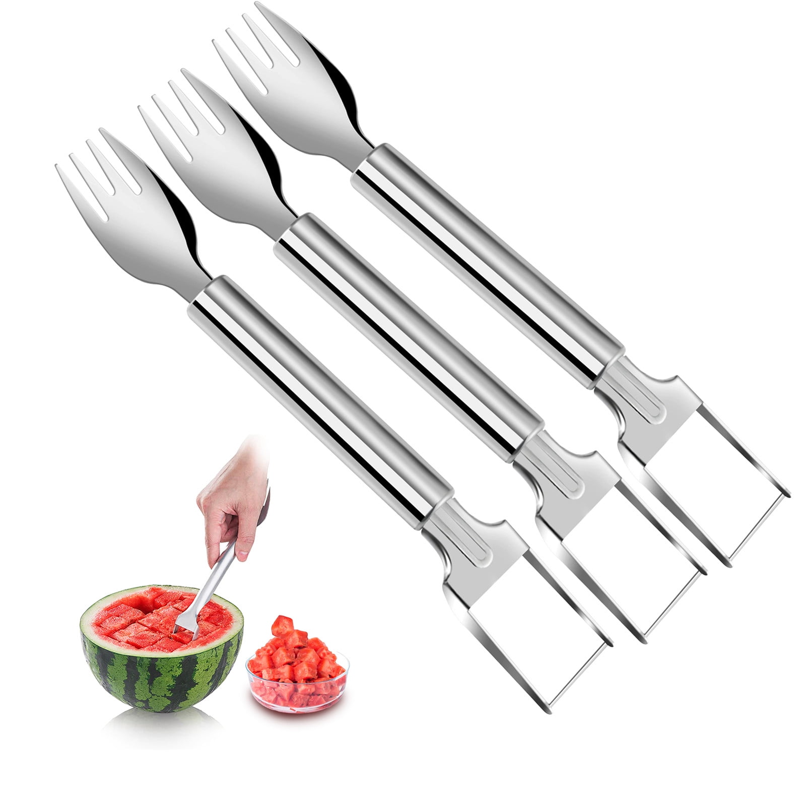 Gallickan 2-in-1 Stainless Steel Watermelon Cutter, 3 Pcs Watermelon ...