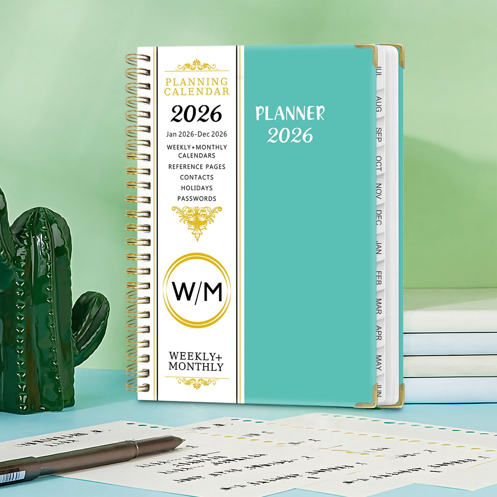 Gallickan 2026 Planner Notebook, A5 Spiral Bound English Schedule ...