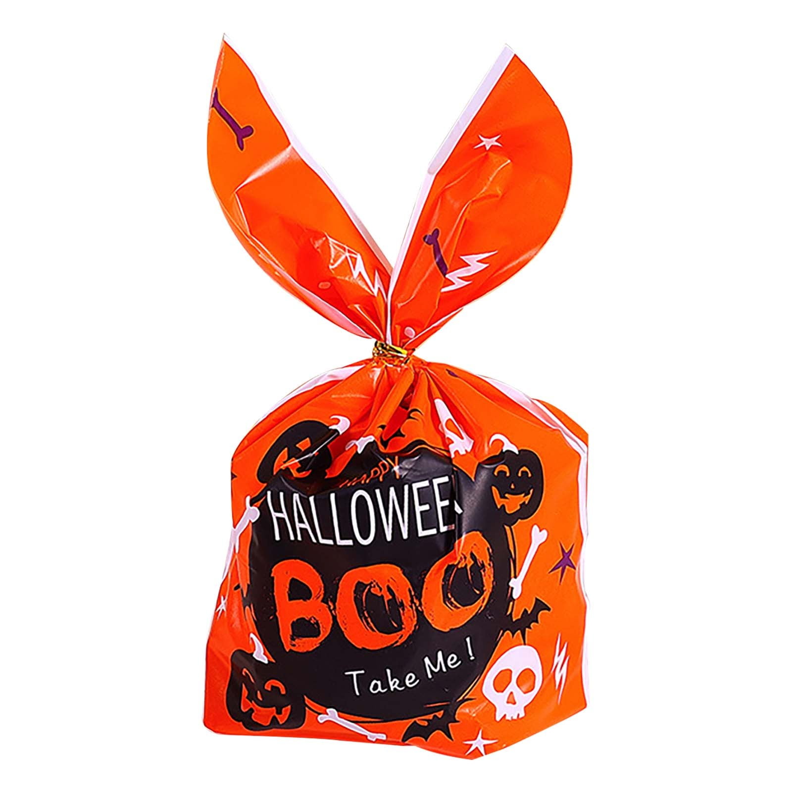 Gallickan 50pcs Halloween Cellophane Treat Bags, Halloween Plastic ...