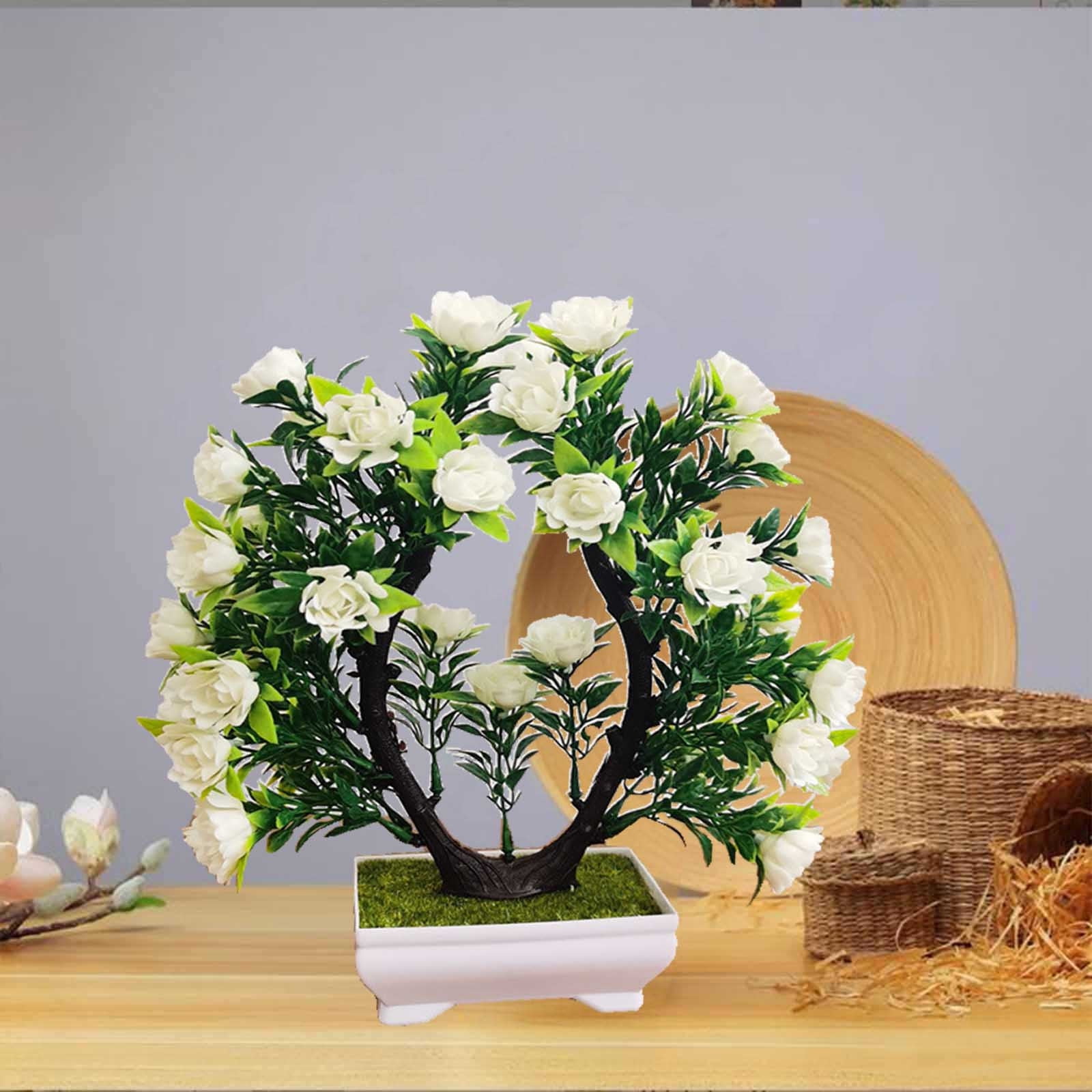 Gallickan Artificial Flower Bonsai with Pots, Bonsai Flower Plants for ...