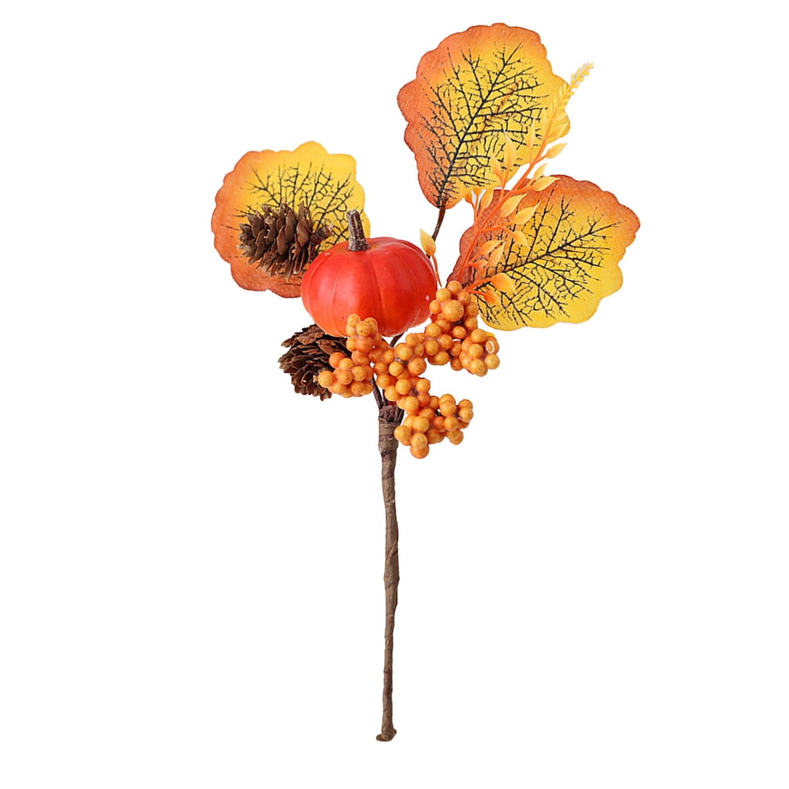 Gallickan Artificial Flowers, 3 Stems Maple Leaf Pumpkin Branch Set ...