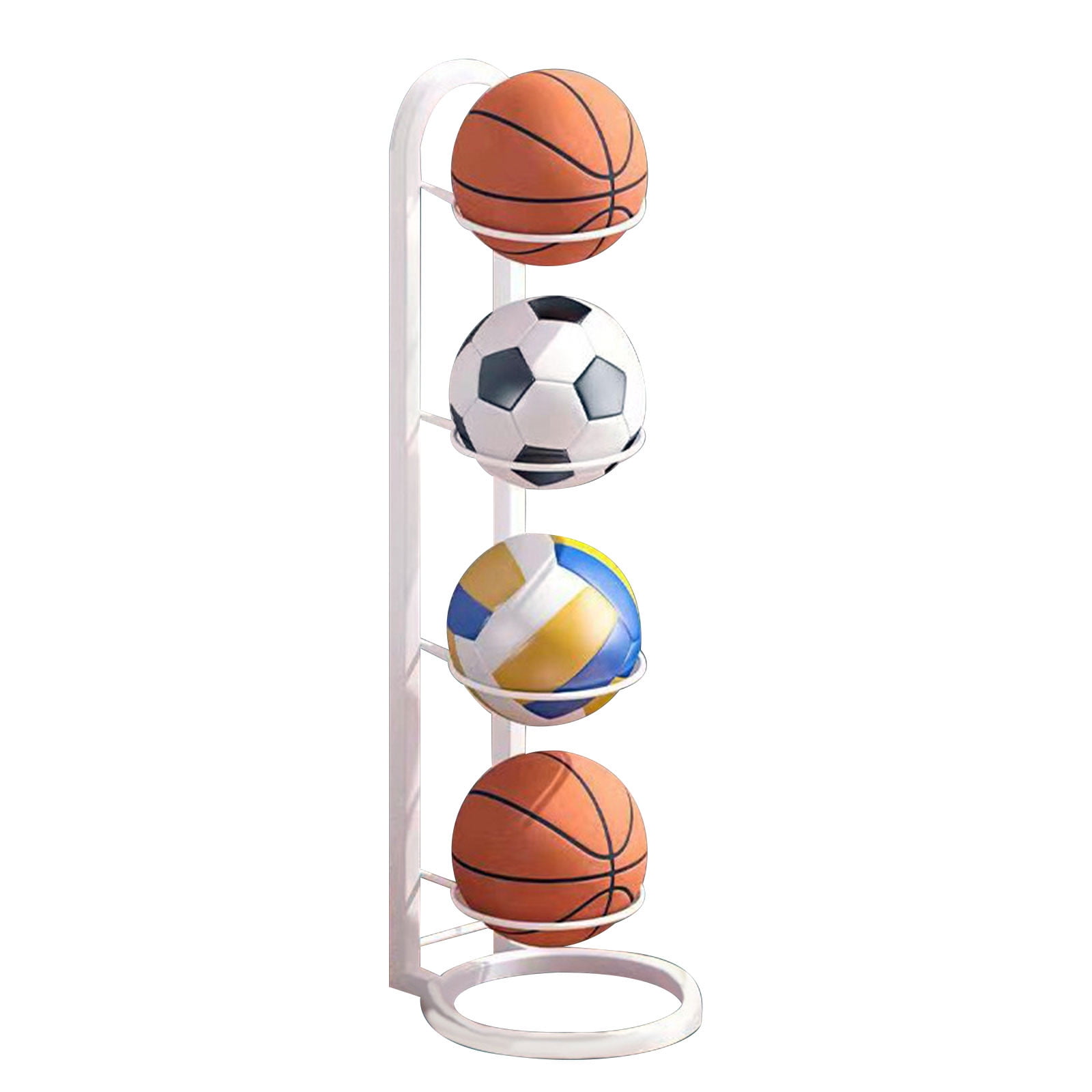 Gallickan Ball Storage Rack, 4-Tier Basketball Stand Holder for ...