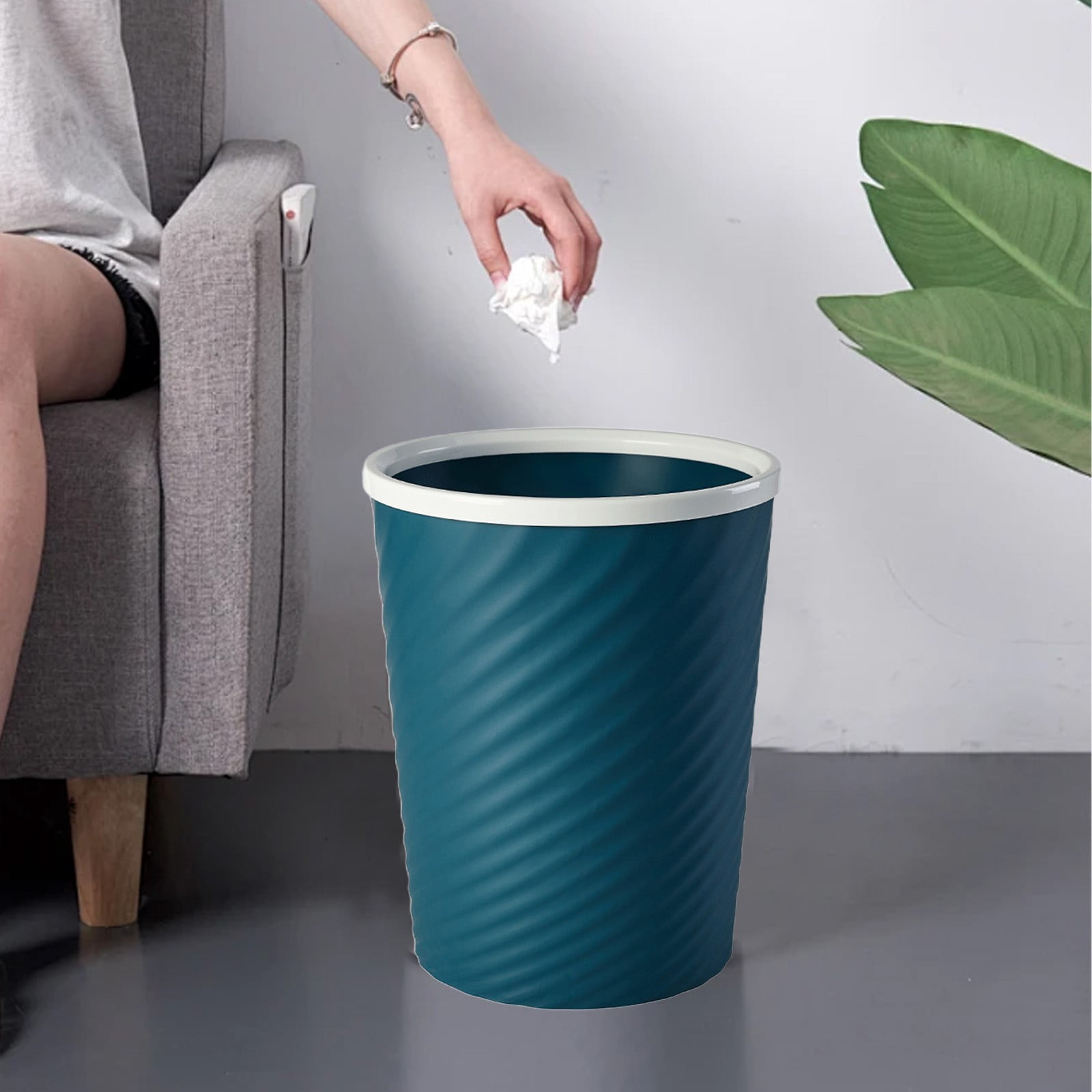 Gallickan Bathroom Trash Can, 2 Gallon Garbage Can Plastic Waste Basket ...