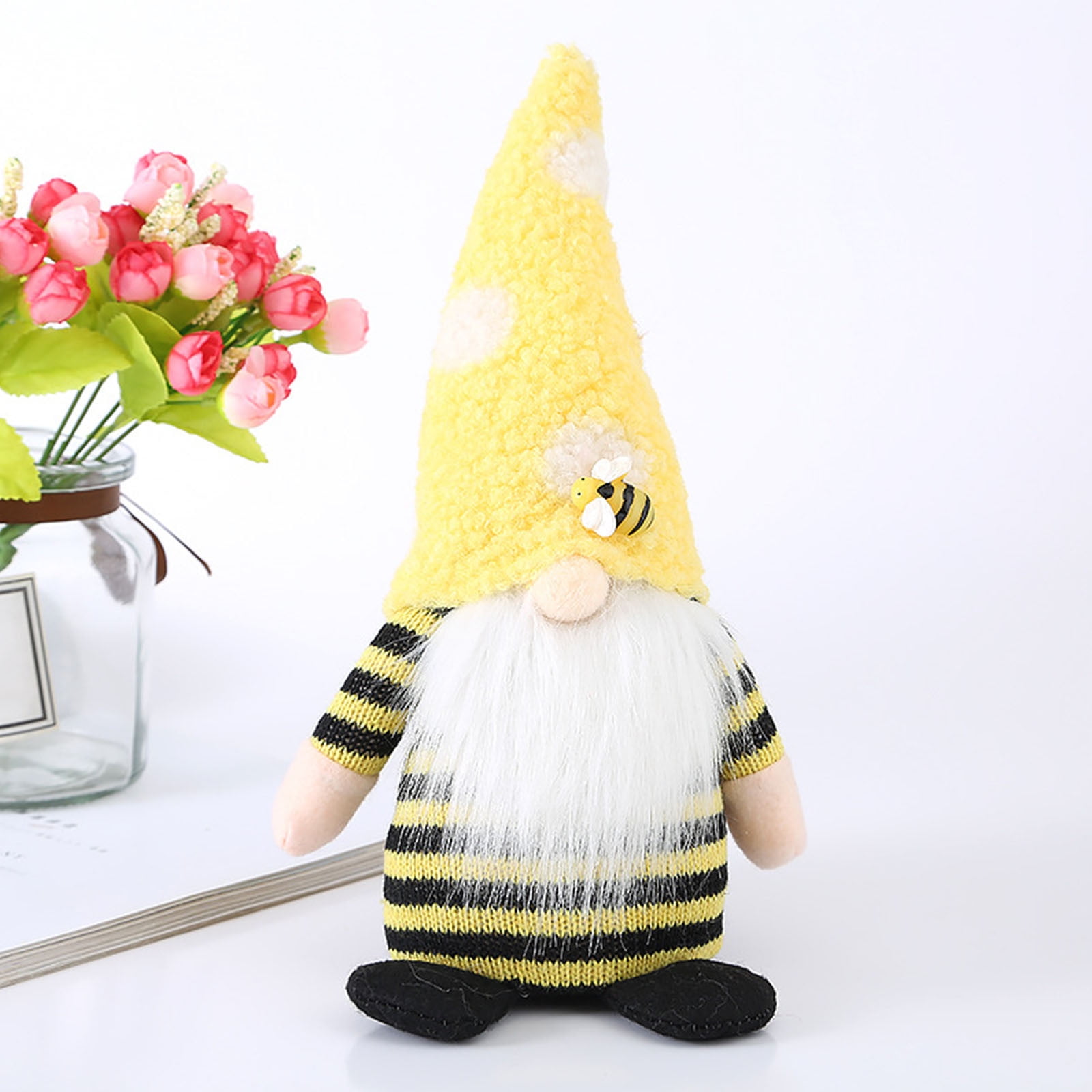 Gallickan Bee Garden Gnomes, Bumble Bee Long Feet Gnomes Lovely Elf for ...