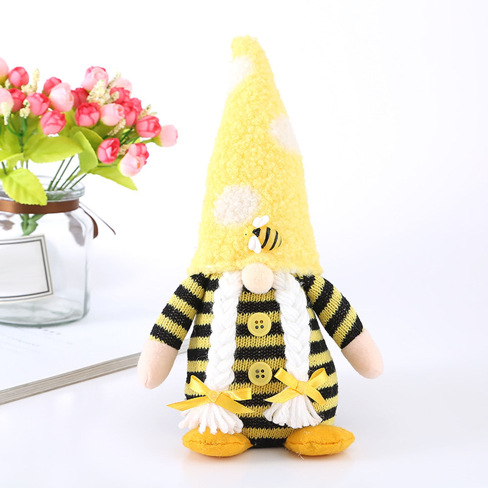 Gallickan Bee Garden Gnomes, Bumble Bee Long Feet Gnomes Lovely Elf for ...