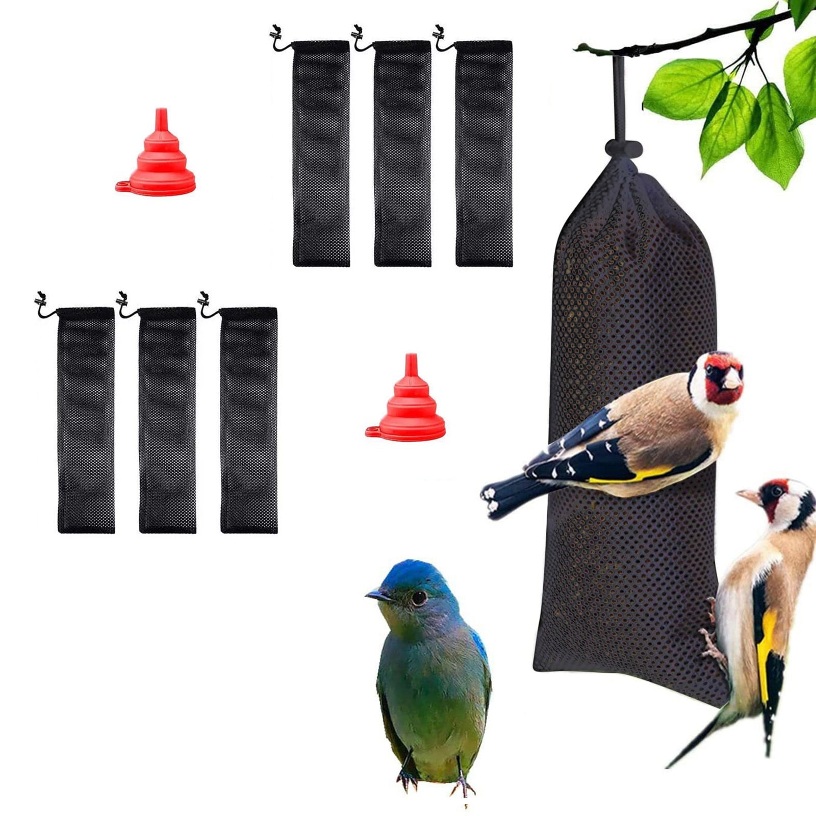 Gallickan Bird Feeder for Outdoor, Bird Feeding Bag with Funnel, Bird ...