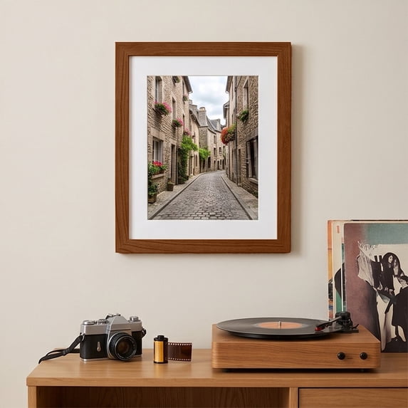 Gallickan Brown 8x10 Inch Wood Photo Frame with Mat, Wall Mounted ...