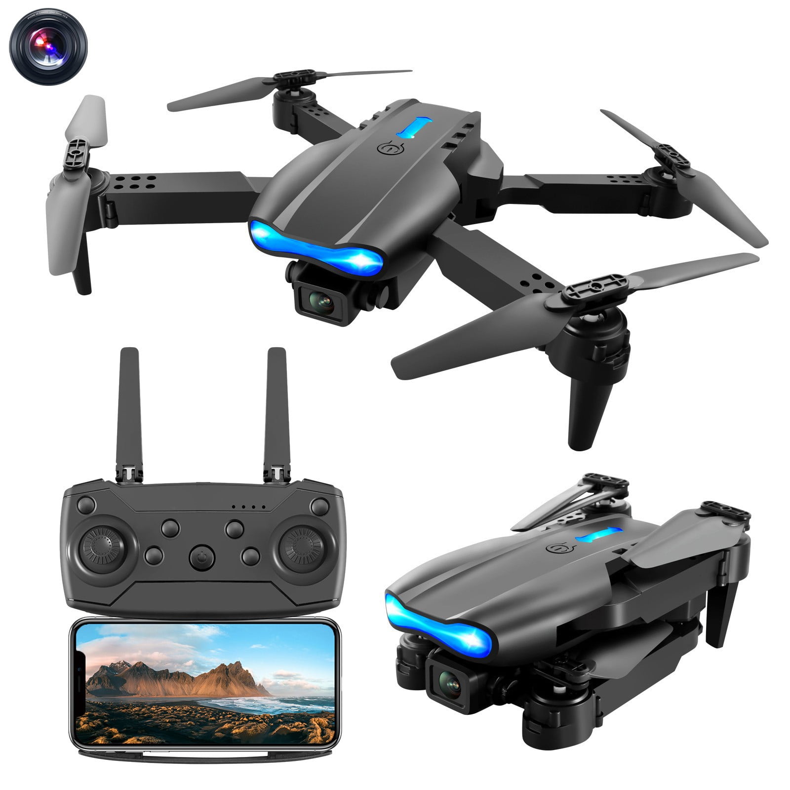 Gallickan Camera Drone, Foldable RC Quadcopter with Altitude Hold ...