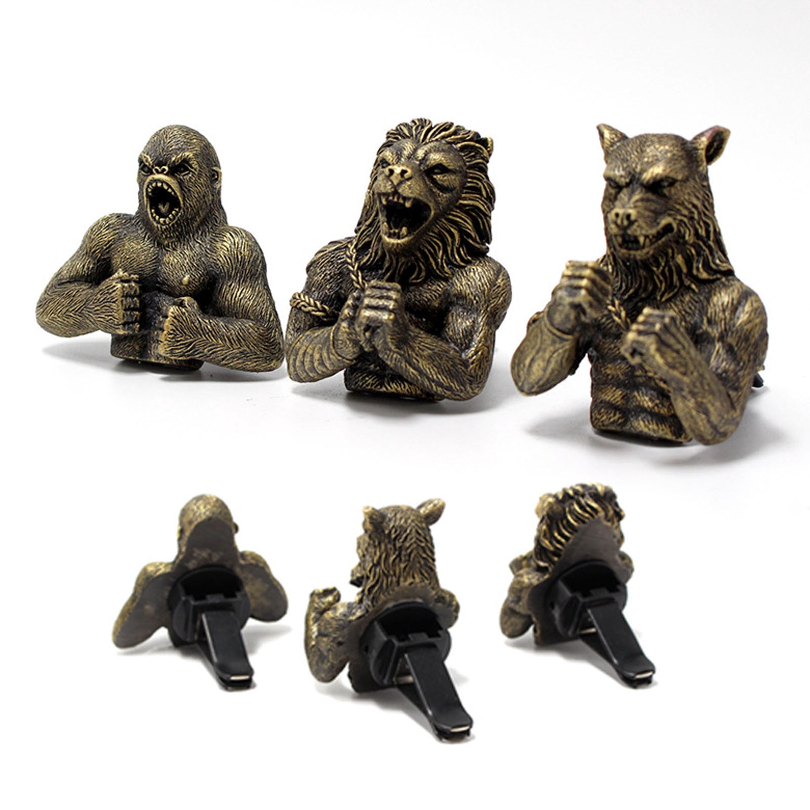 Gallickan Car Decor, Set of 3 Resin Martial Arts Fighting Figurines ...
