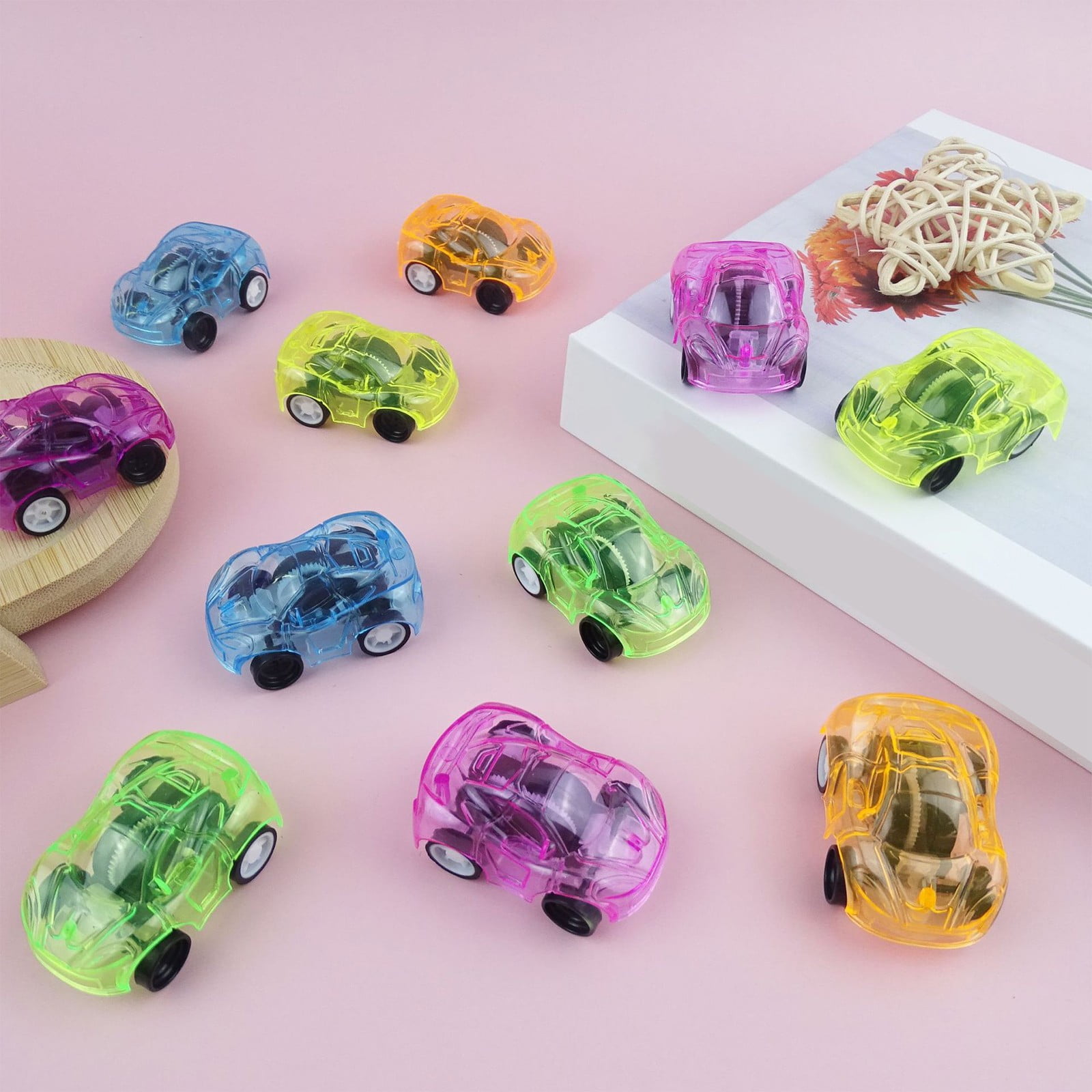 Gallickan Car Toys for Toddler 1-3, 12pcs Transparent Pull Back Car ...