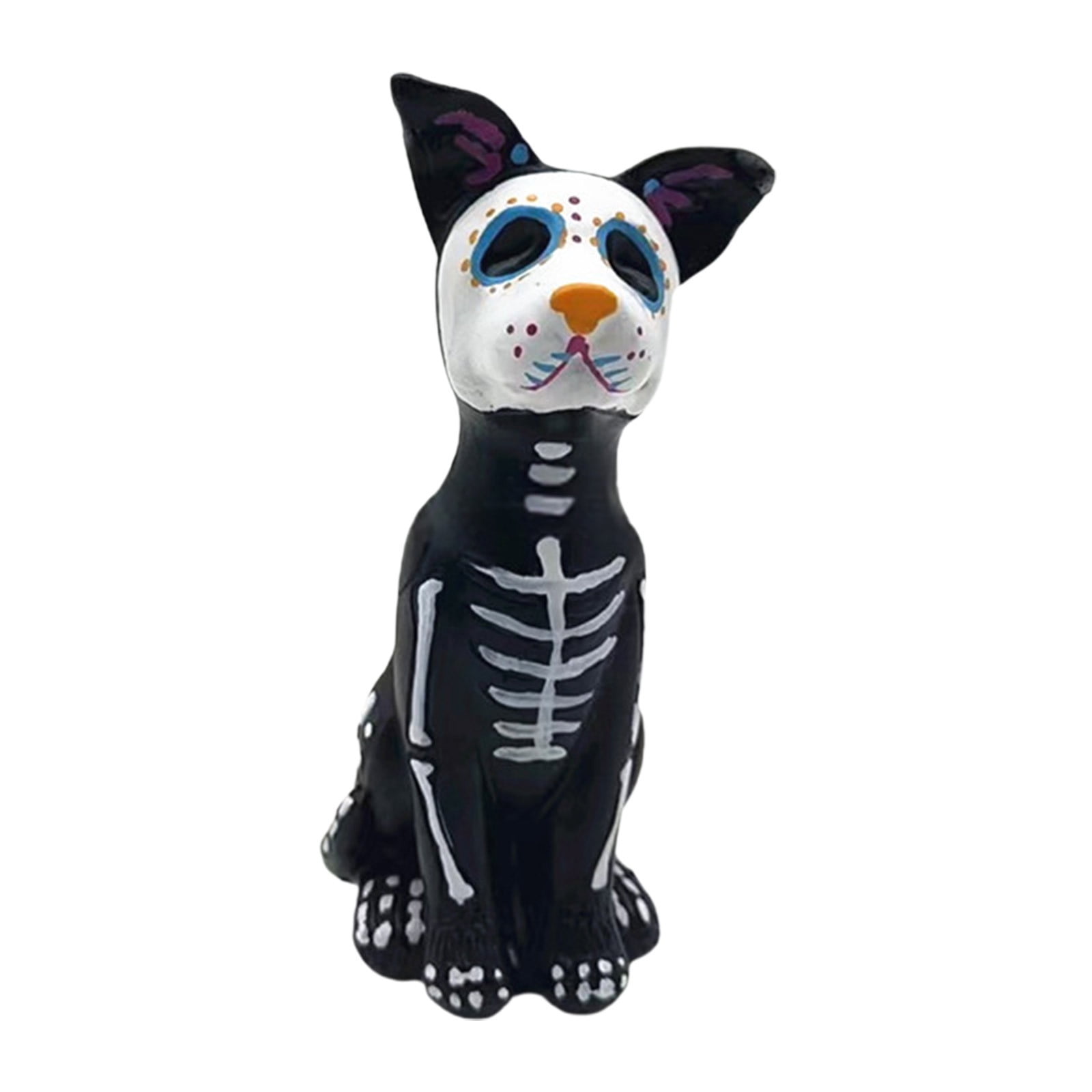 Gallickan Cat Figurine, Skeleton Cat Statue, Resin Skeleton Cat, Black ...