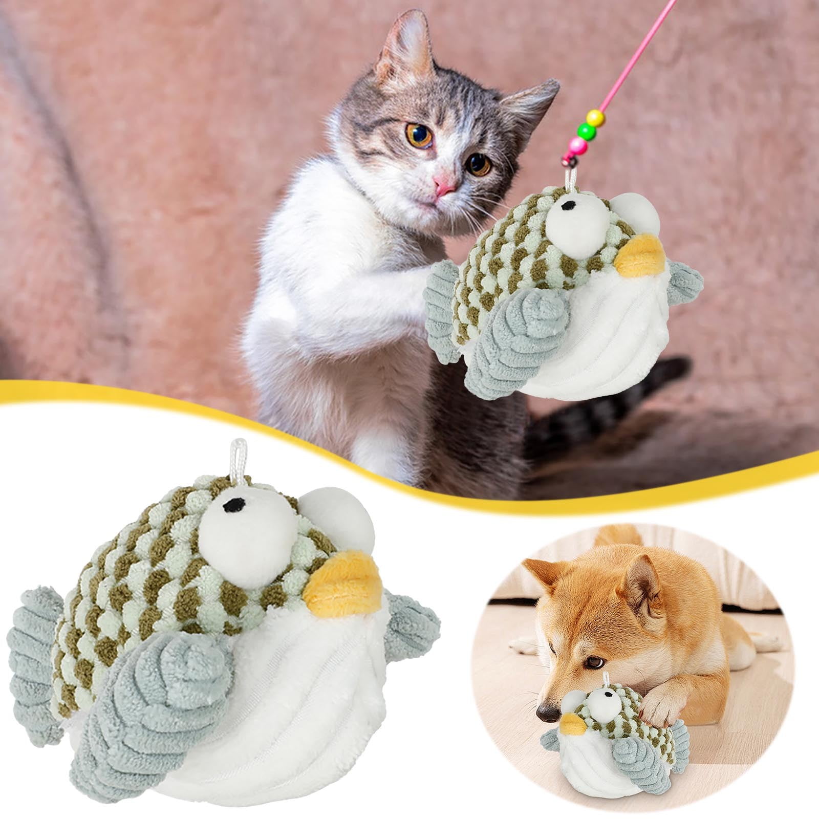 Gallickan Cat Toys Fish Stuffed Animal, Cat Plush Toy for Indoor Cat ...