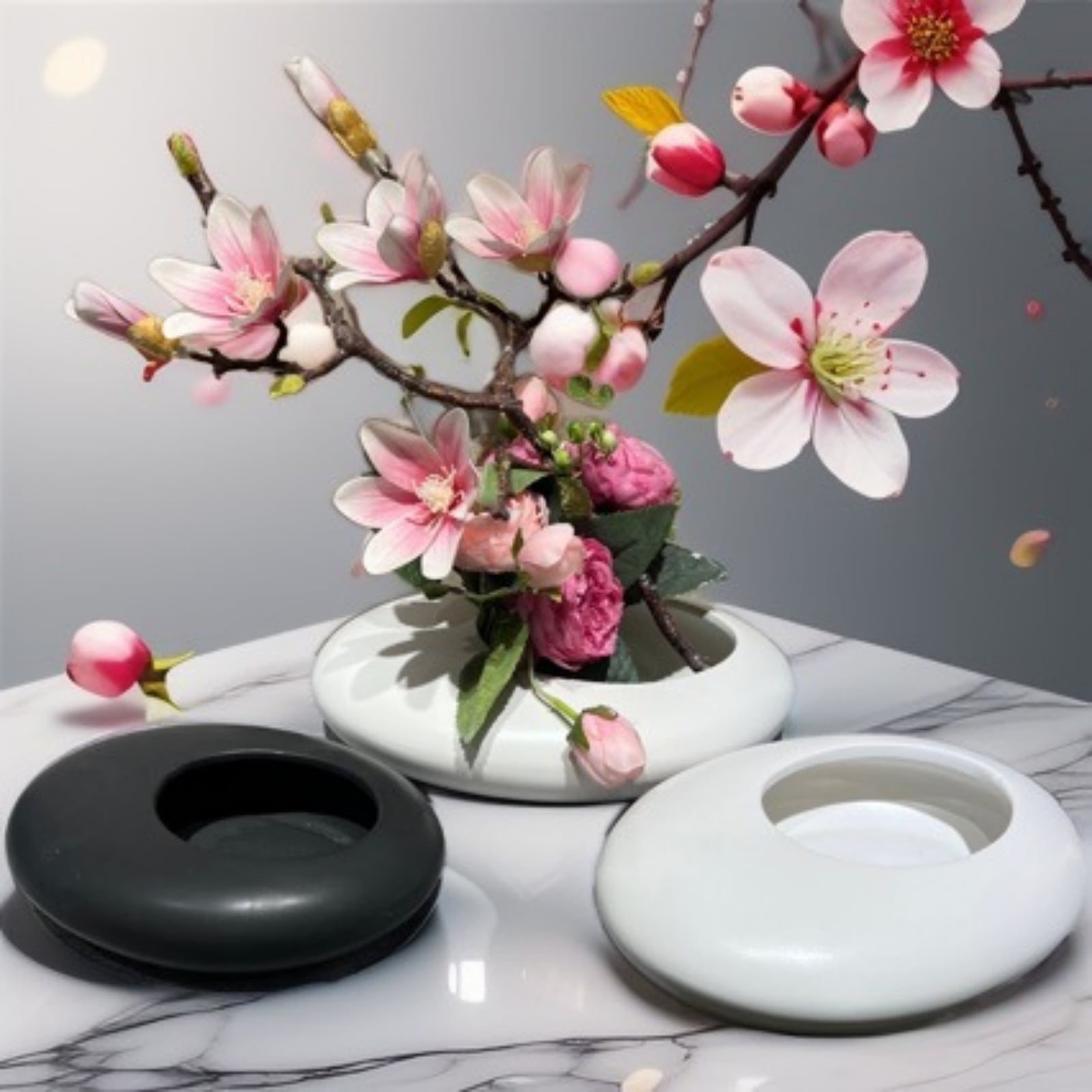 Gallickan Ceramic Planter Pot, Japanese Simple Style Stone Bonsai Pot, Simulation Stone Flower ...