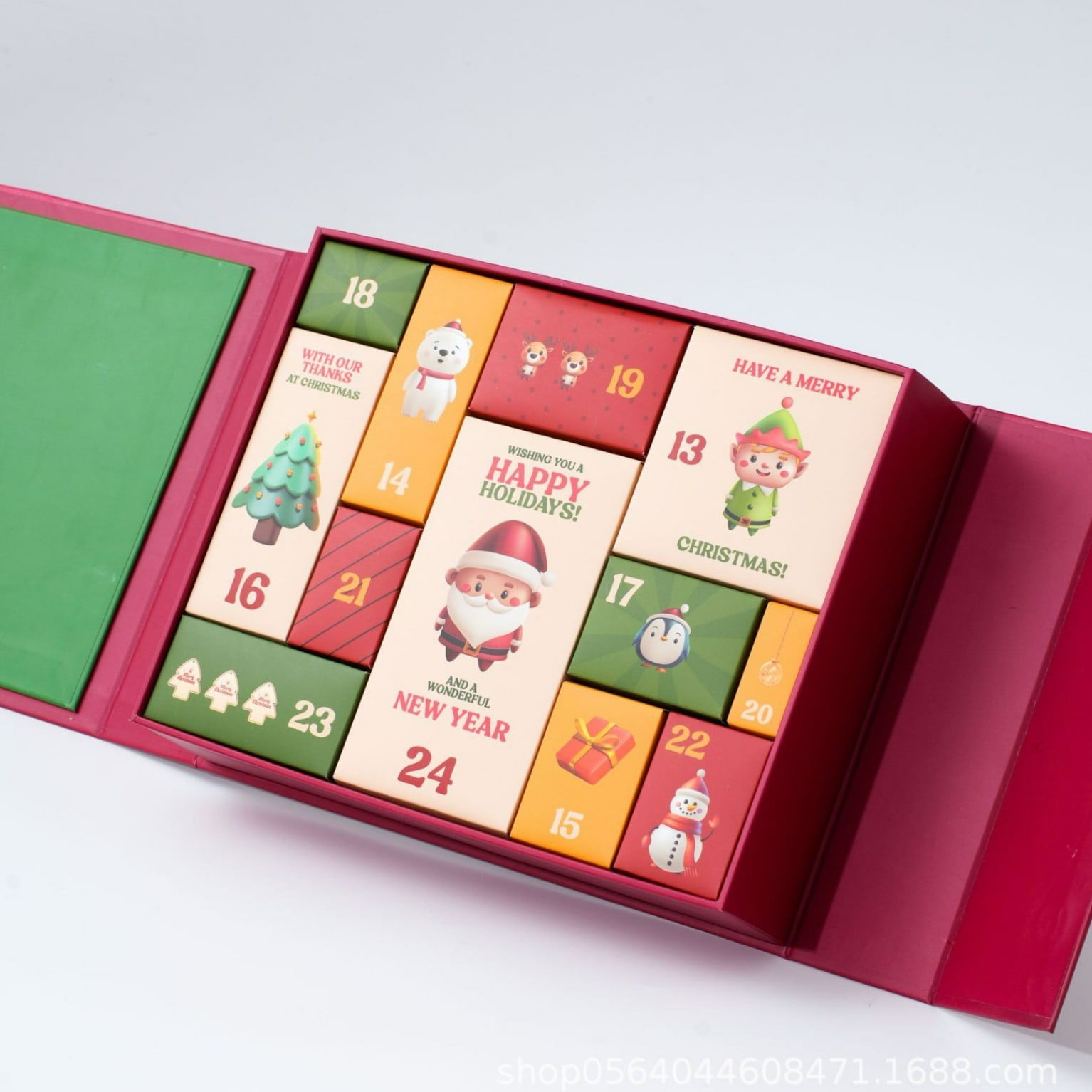 Gallickan Christmas Countdown Box, Empty Advent Calendar with 12 Days ...