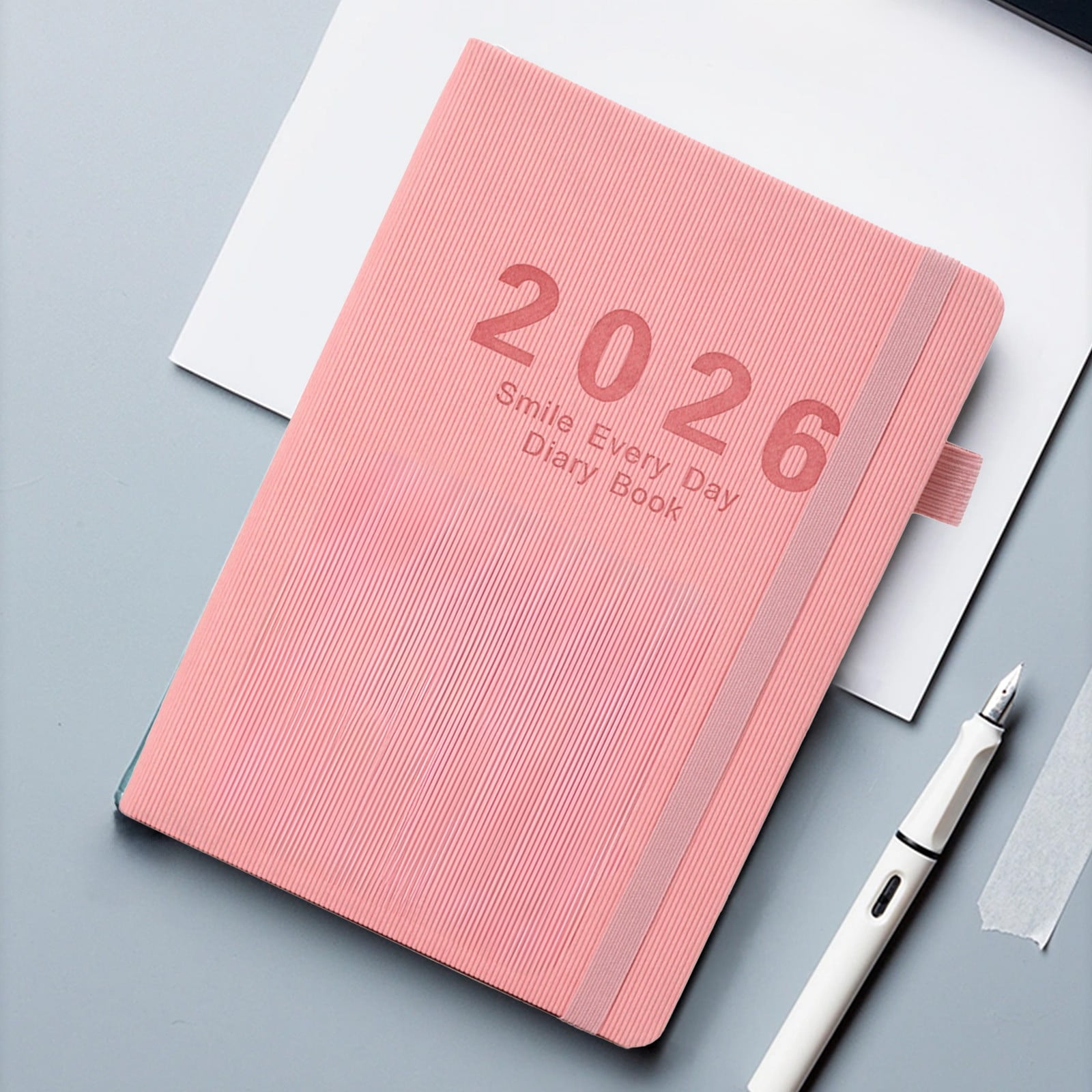 Gallickan Daily Planner 2026, English Vertical Strap Schedule Notebook ...